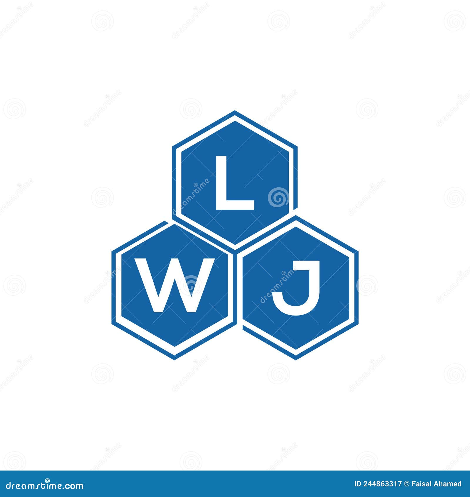 LWJ Letter Logo Design on White Background. LWJ Creative Initials ...