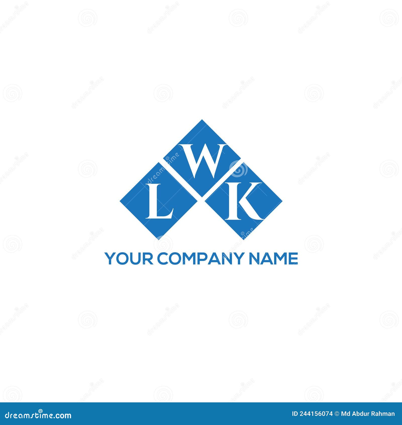 LWK Letter Logo Design on White Background. LWK Creative Initials ...