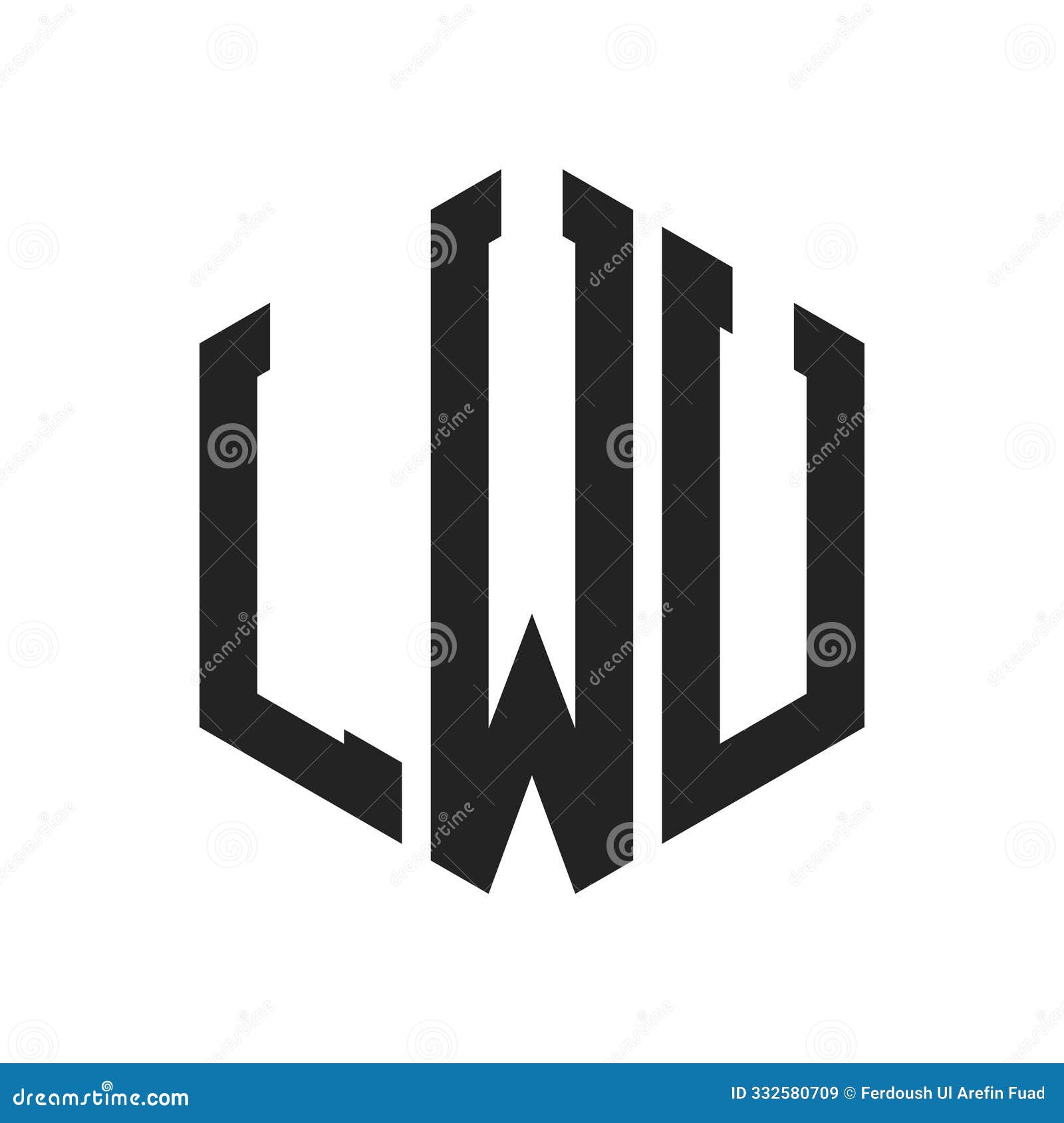 LWU Logo Design. Initial Letter LWU Monogram Logo Using Hexagon Shape ...
