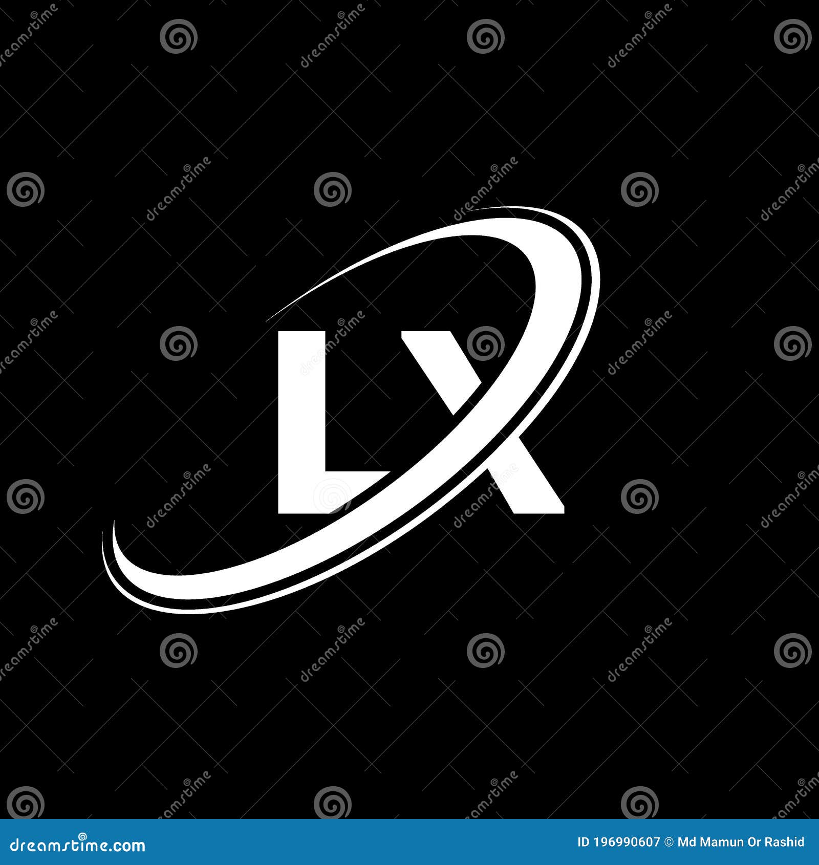 LX L X Letter Logo Design. Initial Letter LX Linked Circle Uppercase ...