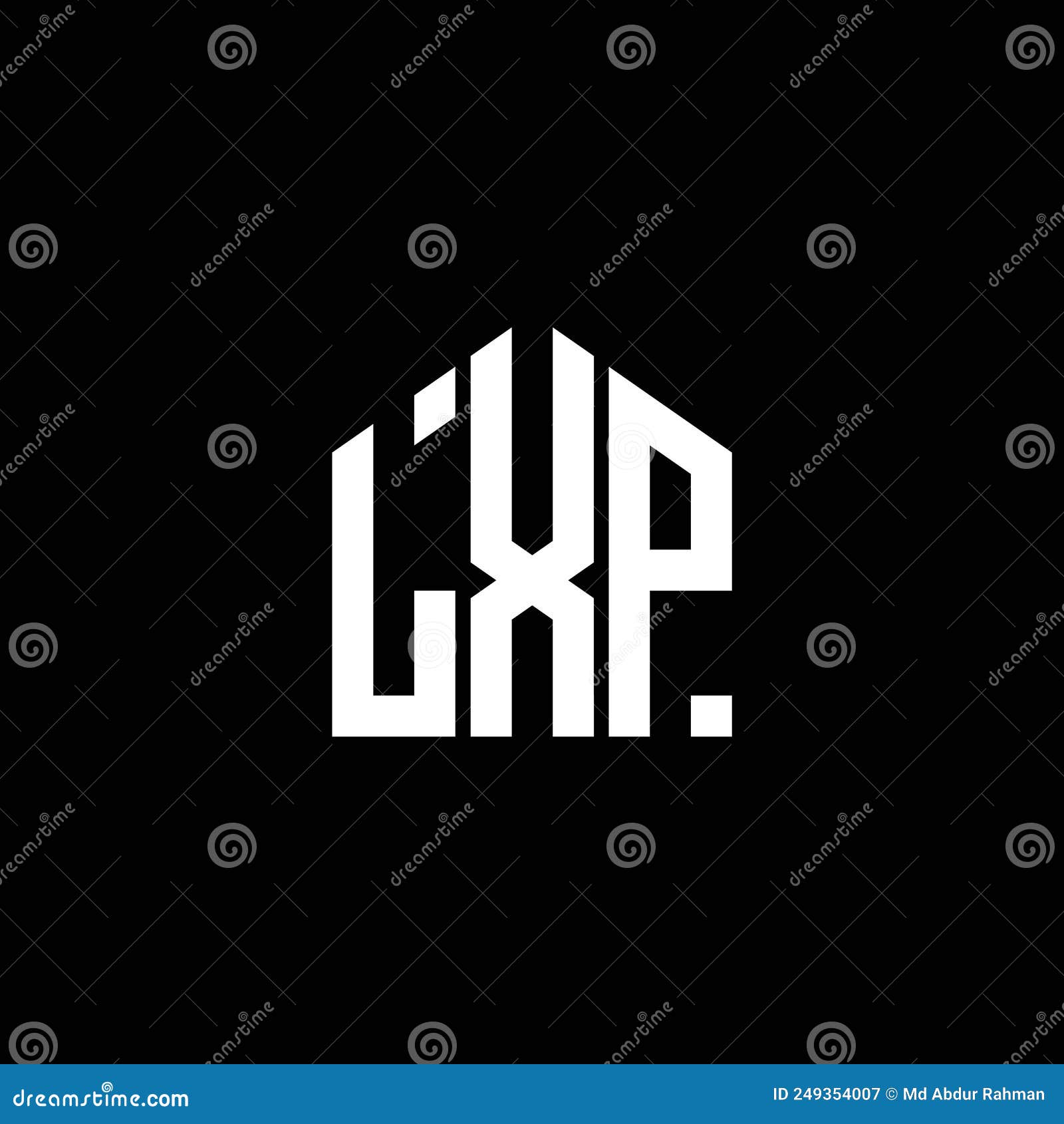LXP Letter Logo Design on BLACK Background. LXP Creative Initials ...
