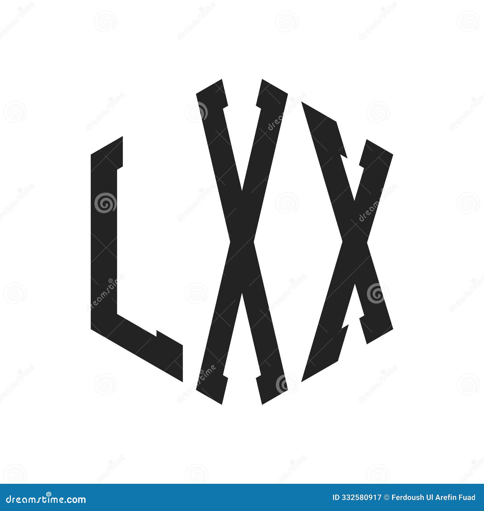 LXX Logo Design. Initial Letter LXX Monogram Logo Using Hexagon Shape ...