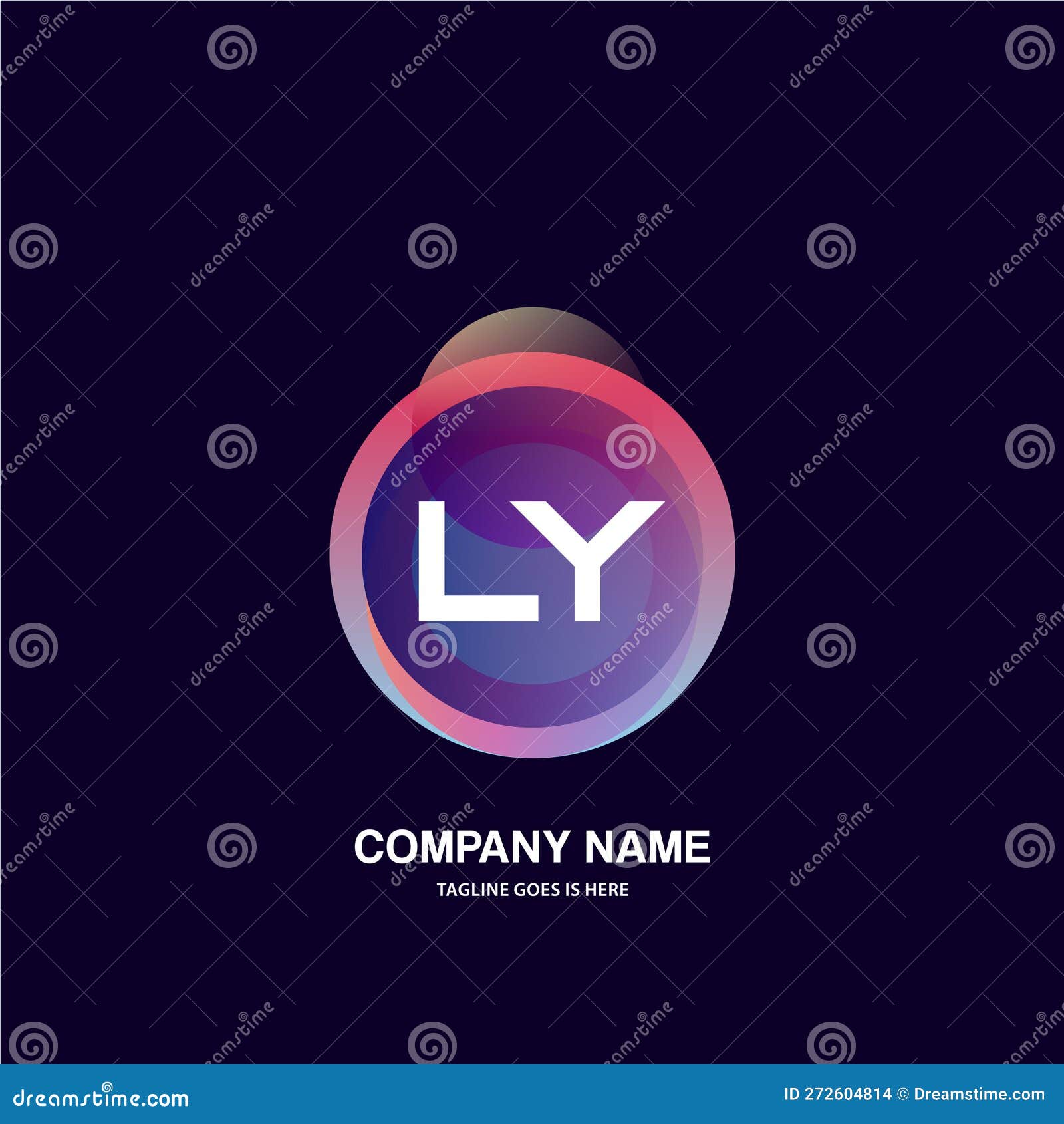 LY Initial Logo with Colorful Circle Template Vector Stock Vector ...