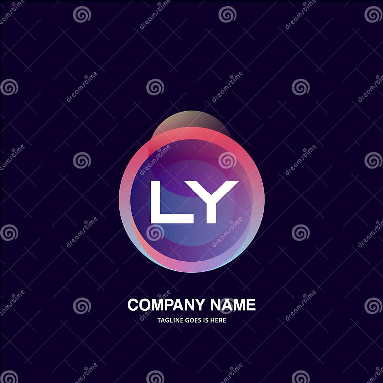 LY Initial Logo with Colorful Circle Template Vector Stock Vector ...