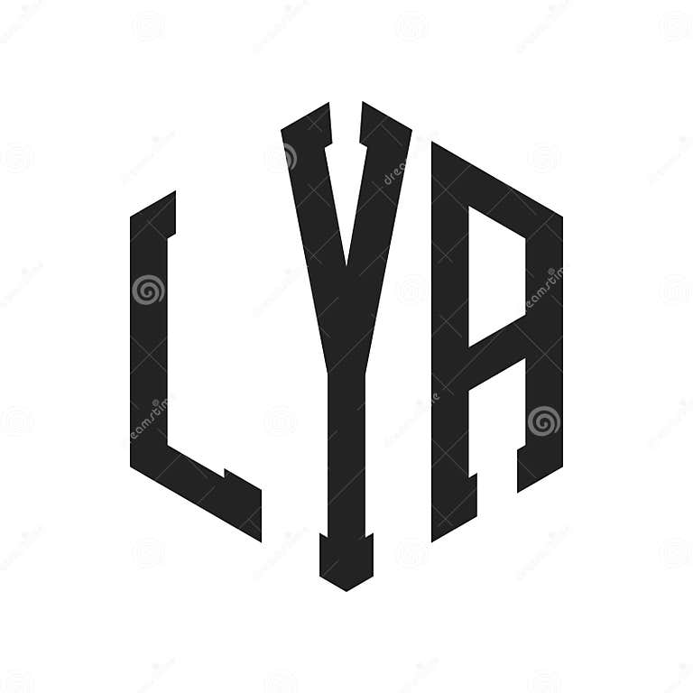 LYA Logo Design. Initial Letter LYA Monogram Logo Using Hexagon Shape ...