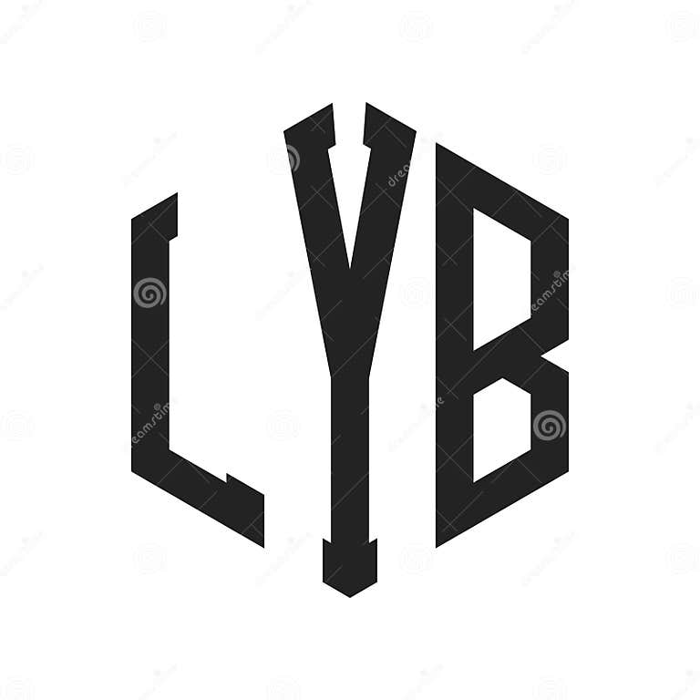 LYB Logo Design. Initial Letter LYB Monogram Logo Using Hexagon Shape ...