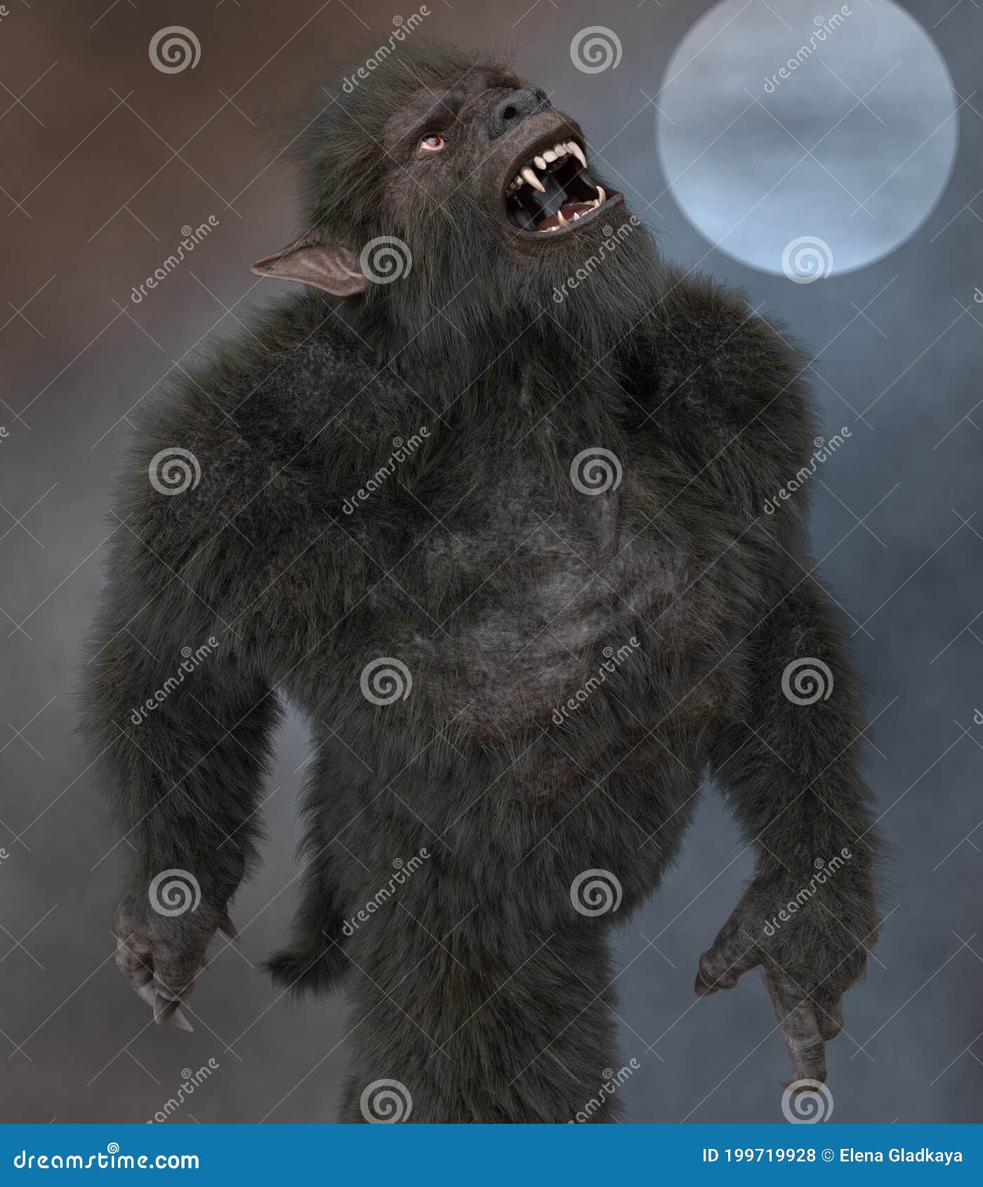 Lycan Werewolf Isolated On White Background 3d Illustration ...