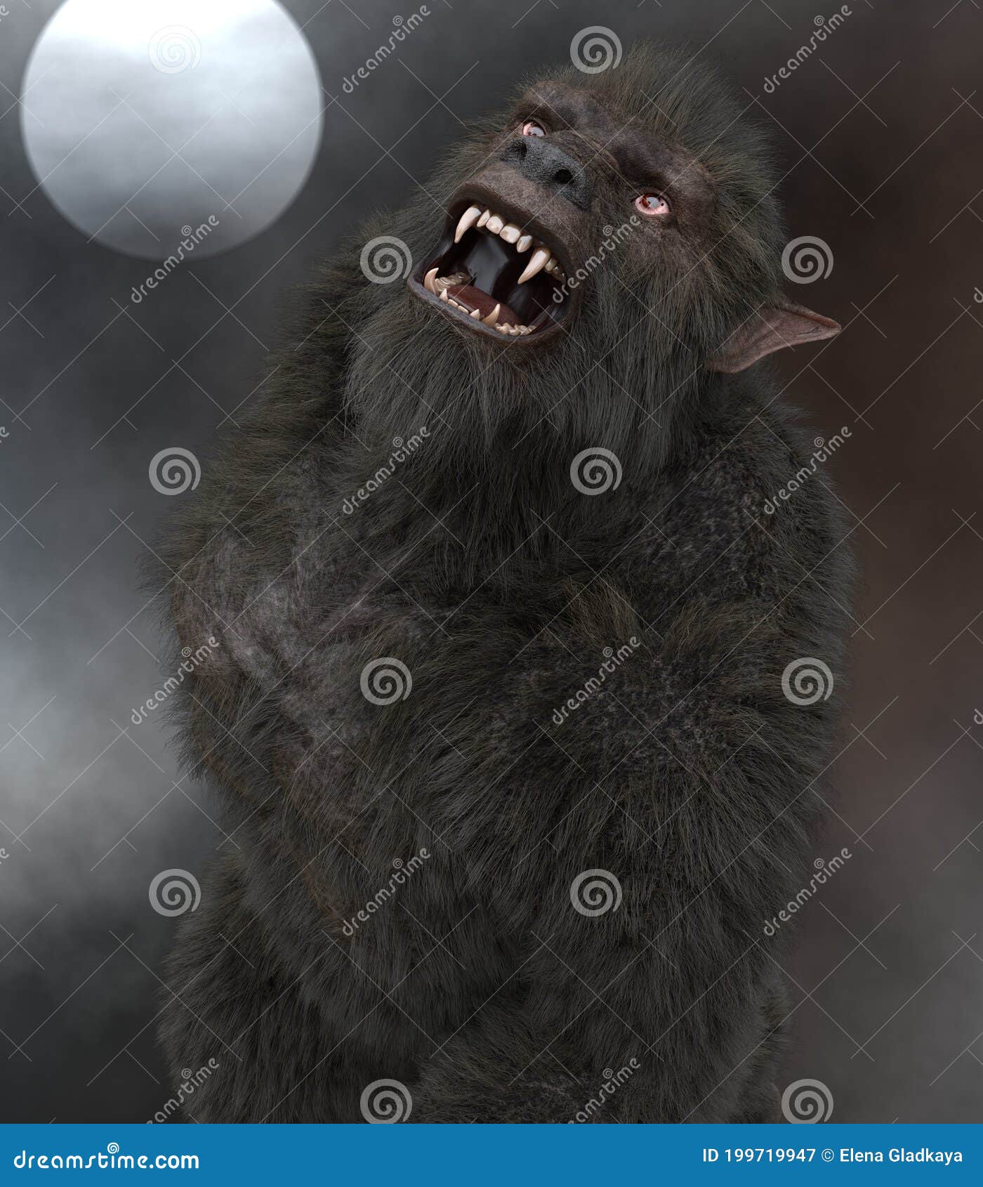 Lycan Werewolf Isolated On White Background 3d Illustration ...