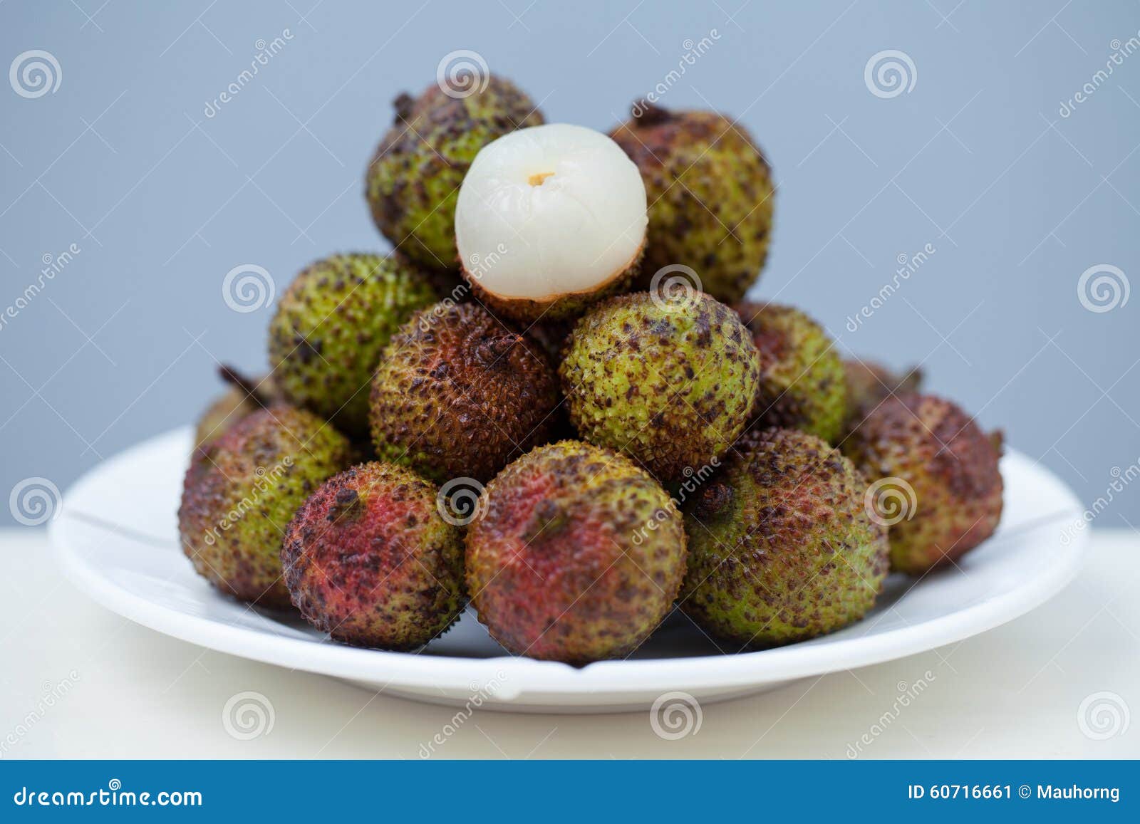 Lychee stock image. Image of pile, nature, plate, peeled - 60716661