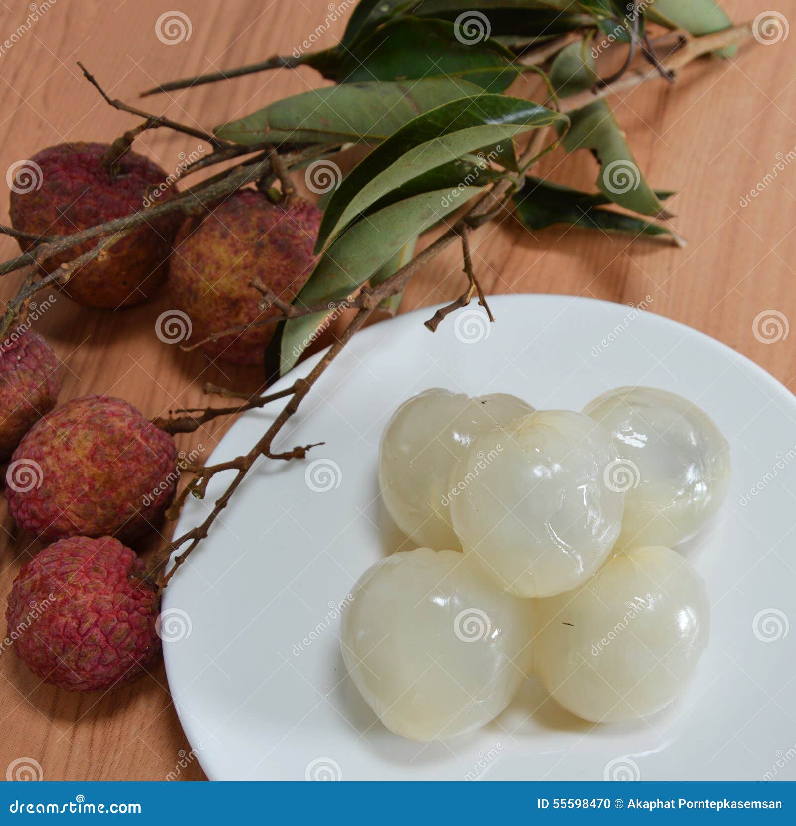 Lychee on the dish stock photo. Image of summer, fruit - 55598470