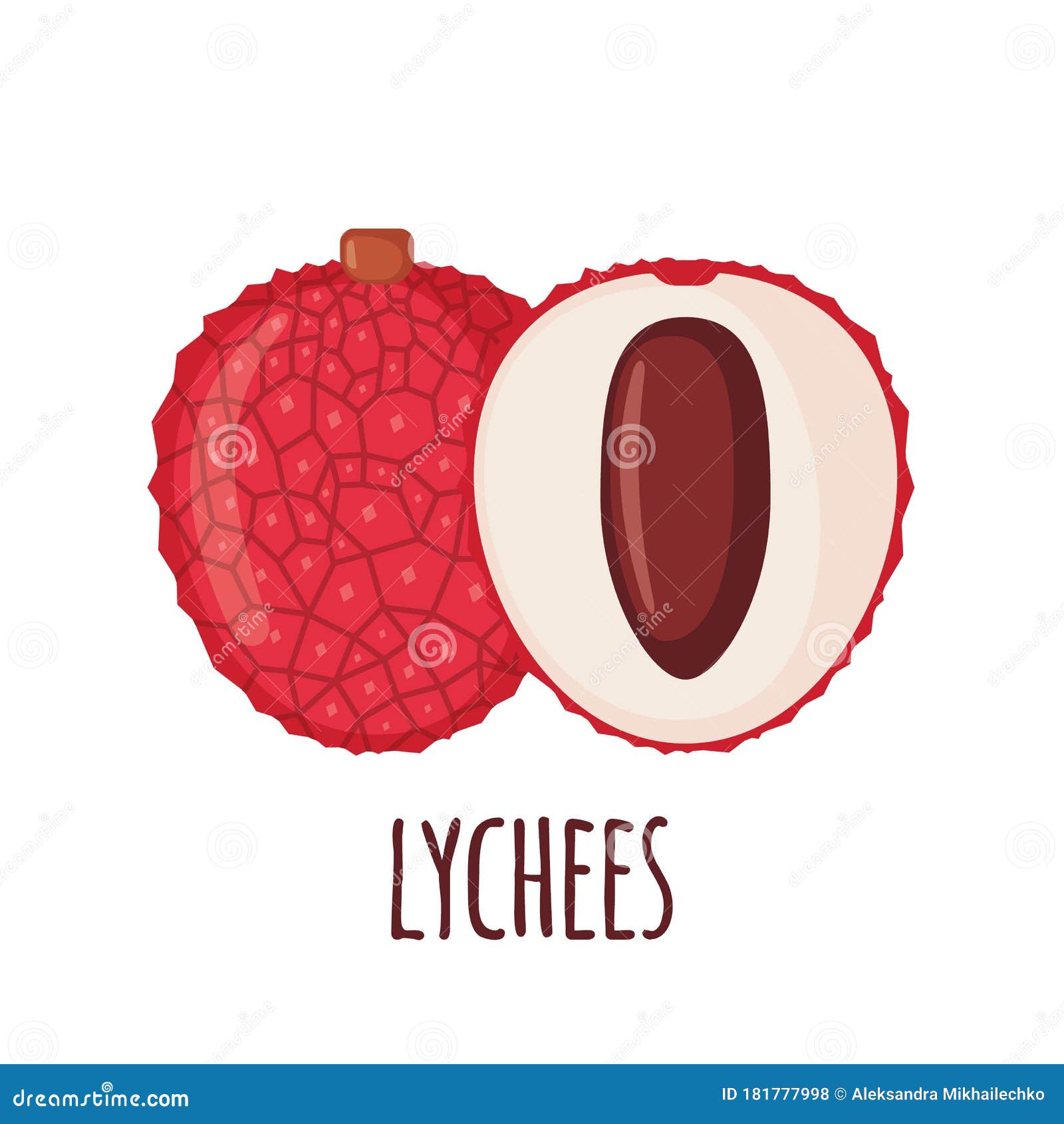Lychee Fruit Icon in Flat Style Isolated on White Background Stock ... Lychee Fruit Icon in Flat Style Isolated on White Background Stock ...