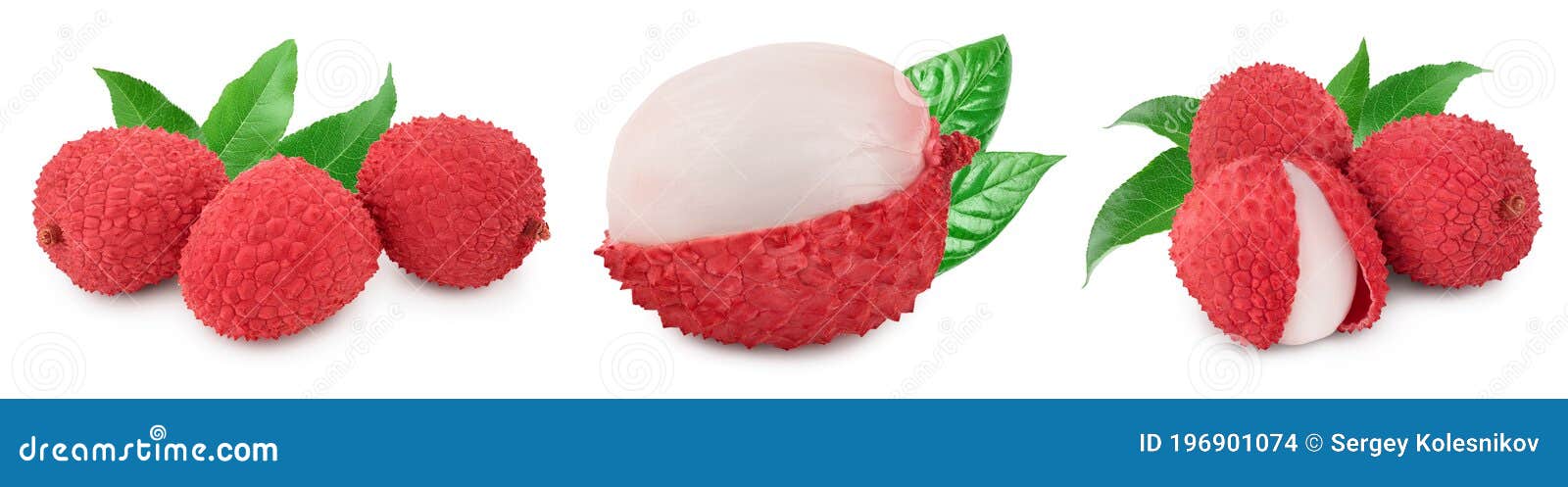 Lychee Fruit Isolated on White Background with Clipping Path and Full ...