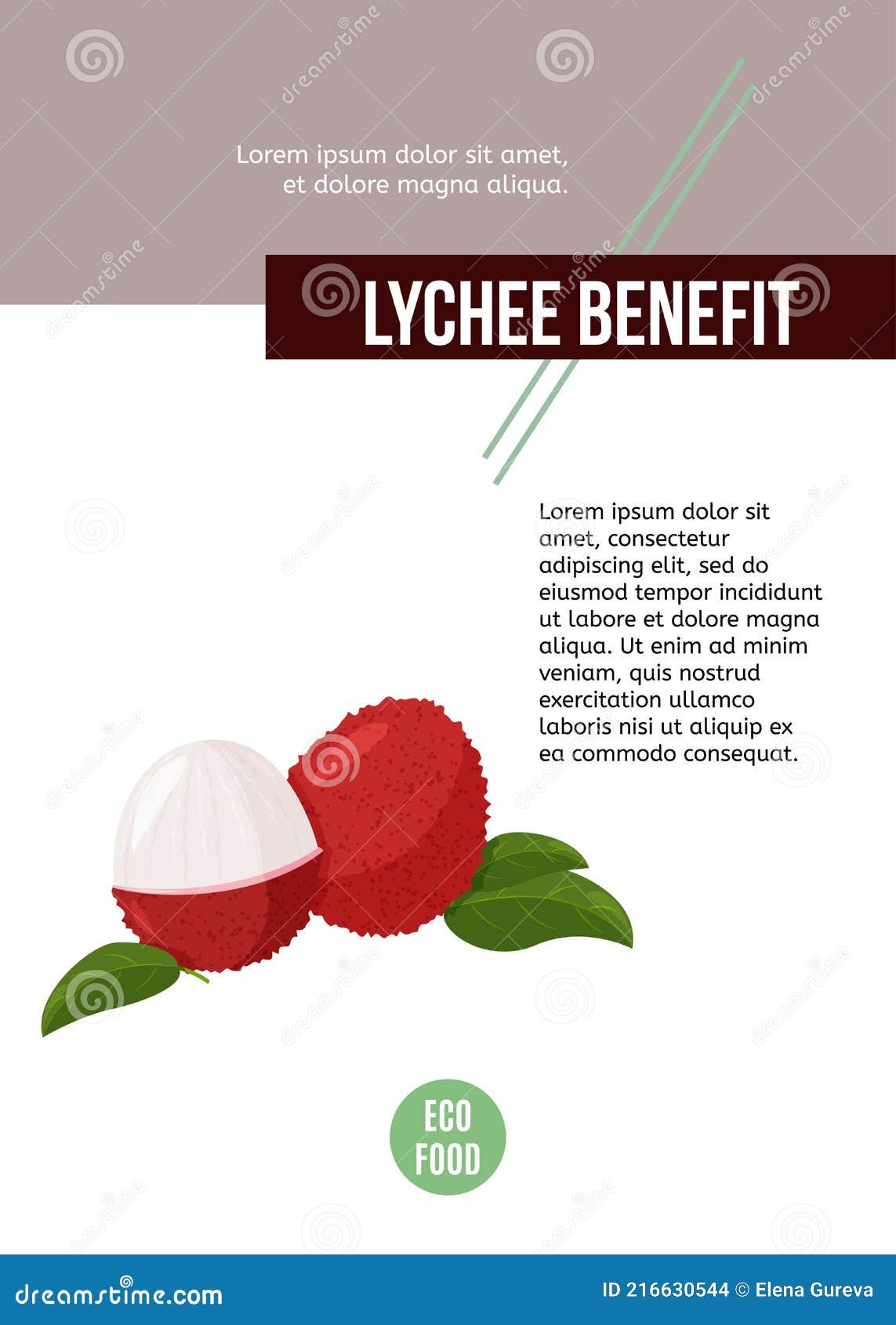 Lychee Fruit Vector Poster. Design Template For Article, Menu And Meal ...