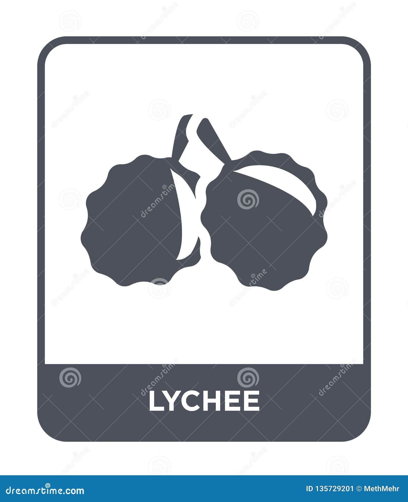 Lychee Icon in Trendy Design Style. Lychee Icon Isolated on White ...