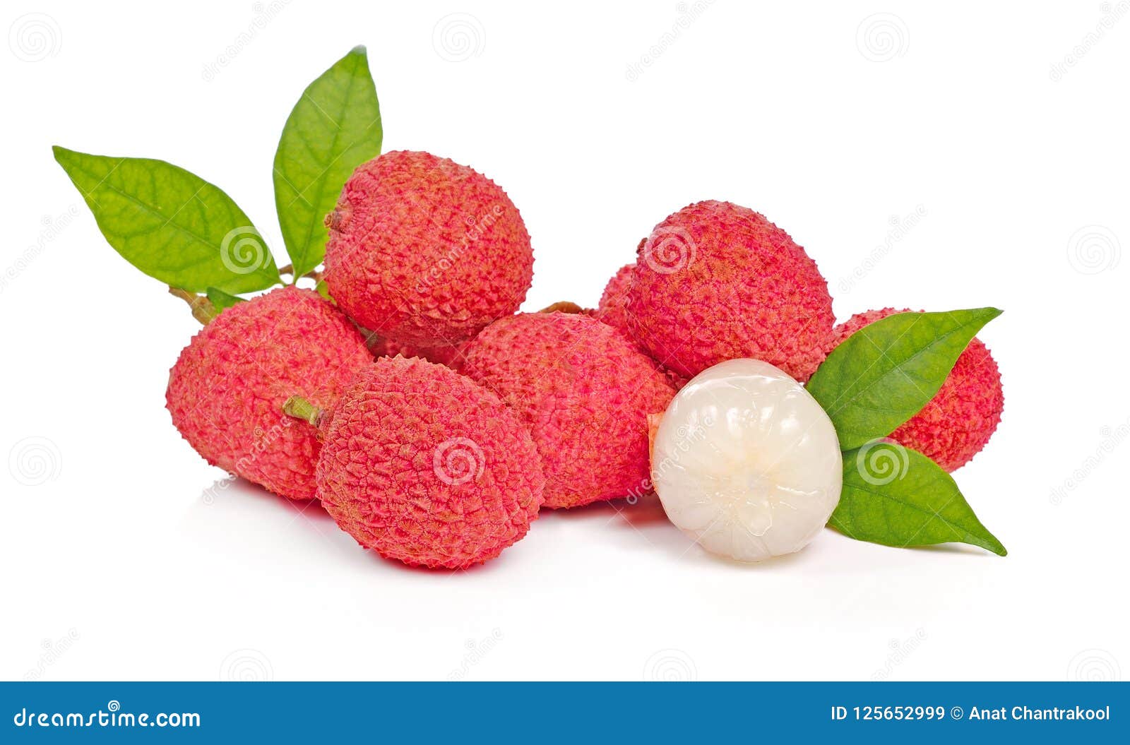 Lychee Isolated on White Background Stock Image - Image of freshness ...