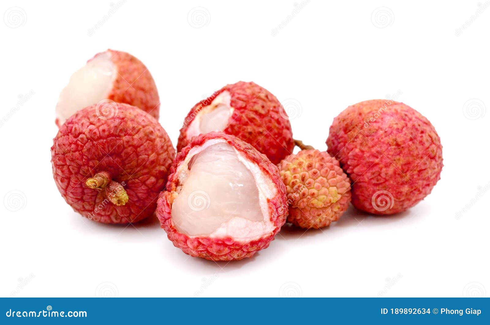 Lychee isolated on white. stock photo. Image of fruit - 189892634
