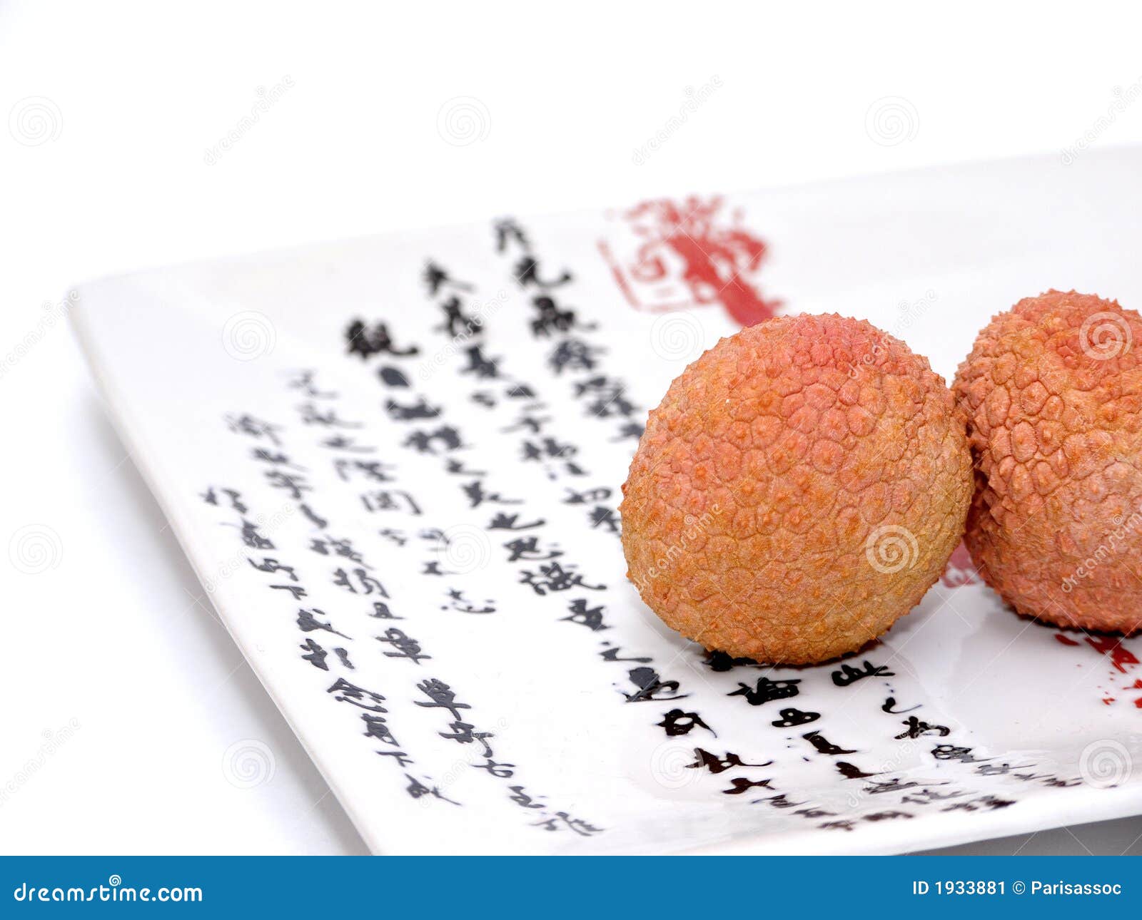 Lychee on a Japanese Plate stock image. Image of white - 1933881