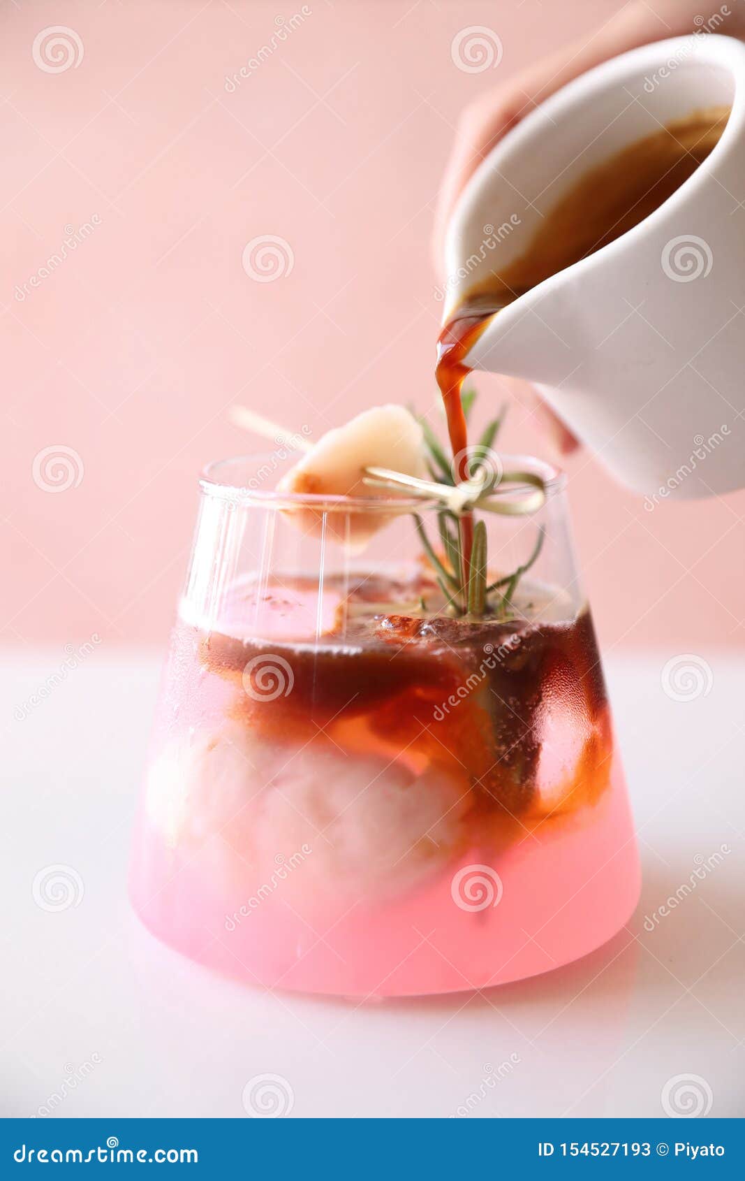 Lychee Juice with Coffee in Pink Stock Image - Image of lichee, drink ...
