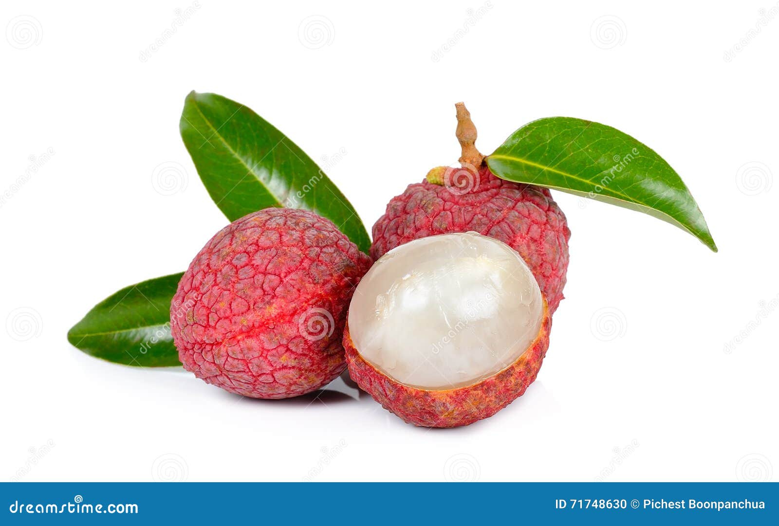 Lychee or Litchi Isolated on the White Background Stock Photo - Image ...