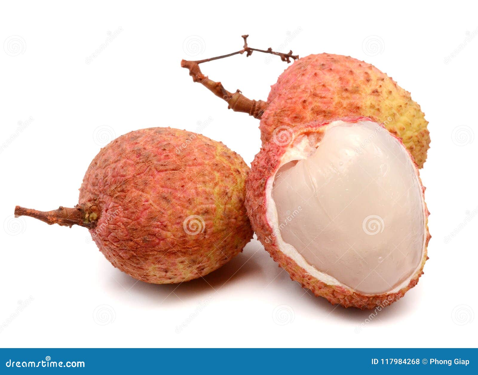 Lychee or Litchi on the White Background Stock Photo - Image of health ...