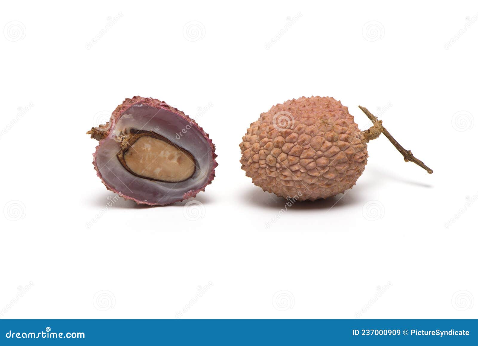 Lychee Next Half Showing Inside White Background Stock Image - Image of ...