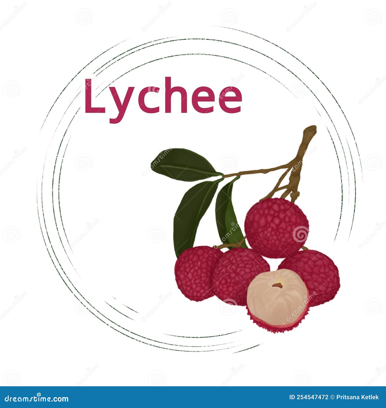Lychee Thai Fruit Red Peel White Flesh Sweet Natural Royalty-Free Stock ...