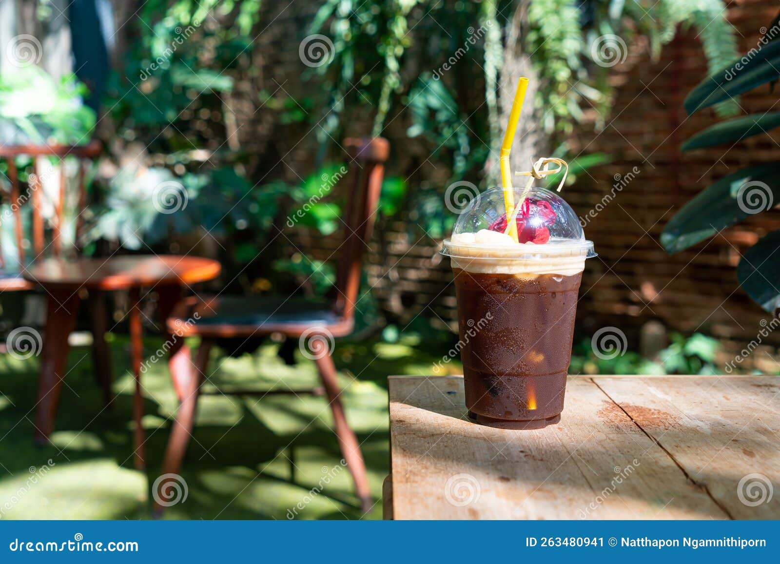 Lychees Americano Coffee in Takeaway Glass Stock Image - Image of ...
