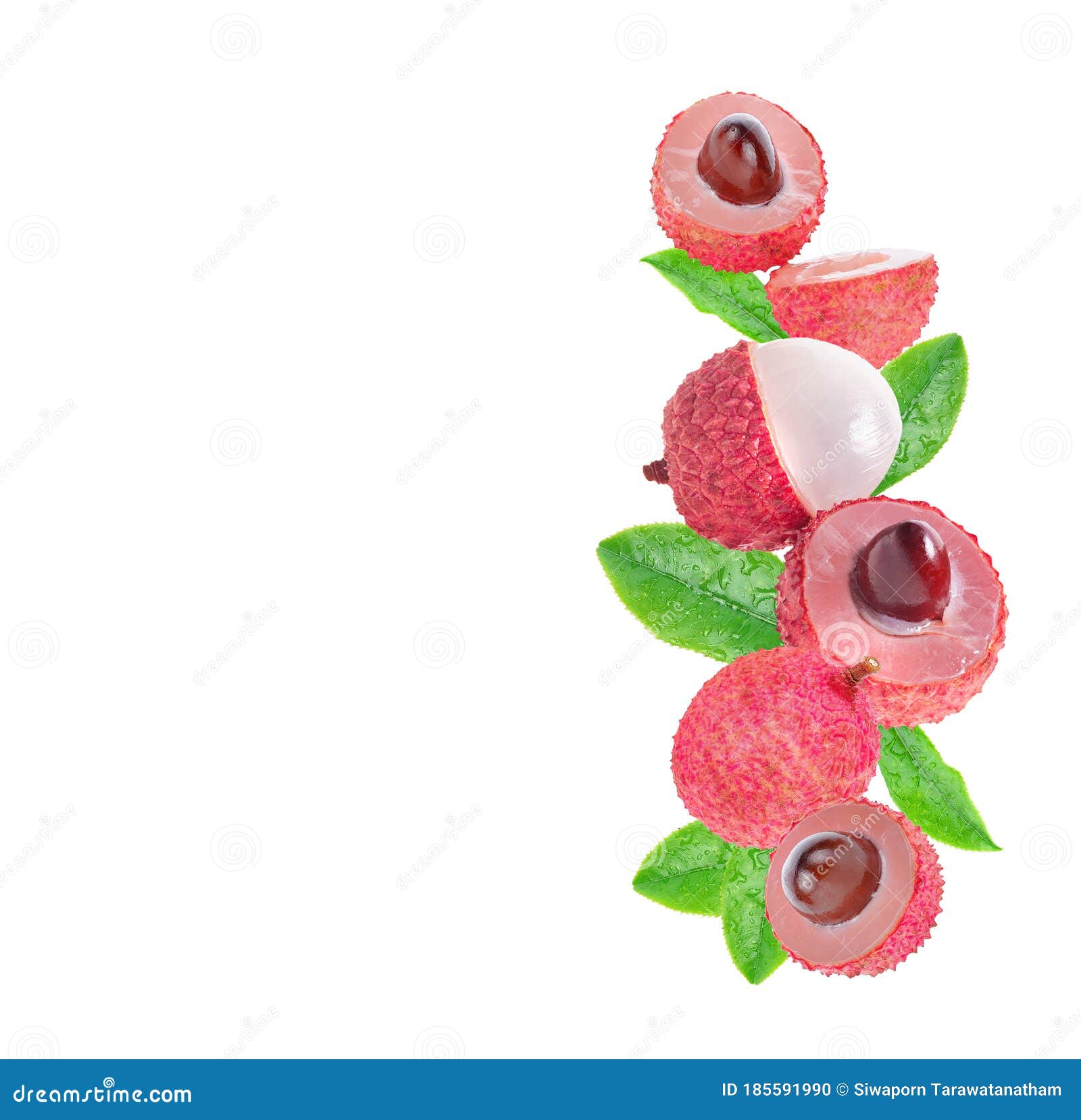 Lychees Fruit Top View on White Background Stock Photo - Image of juicy ...