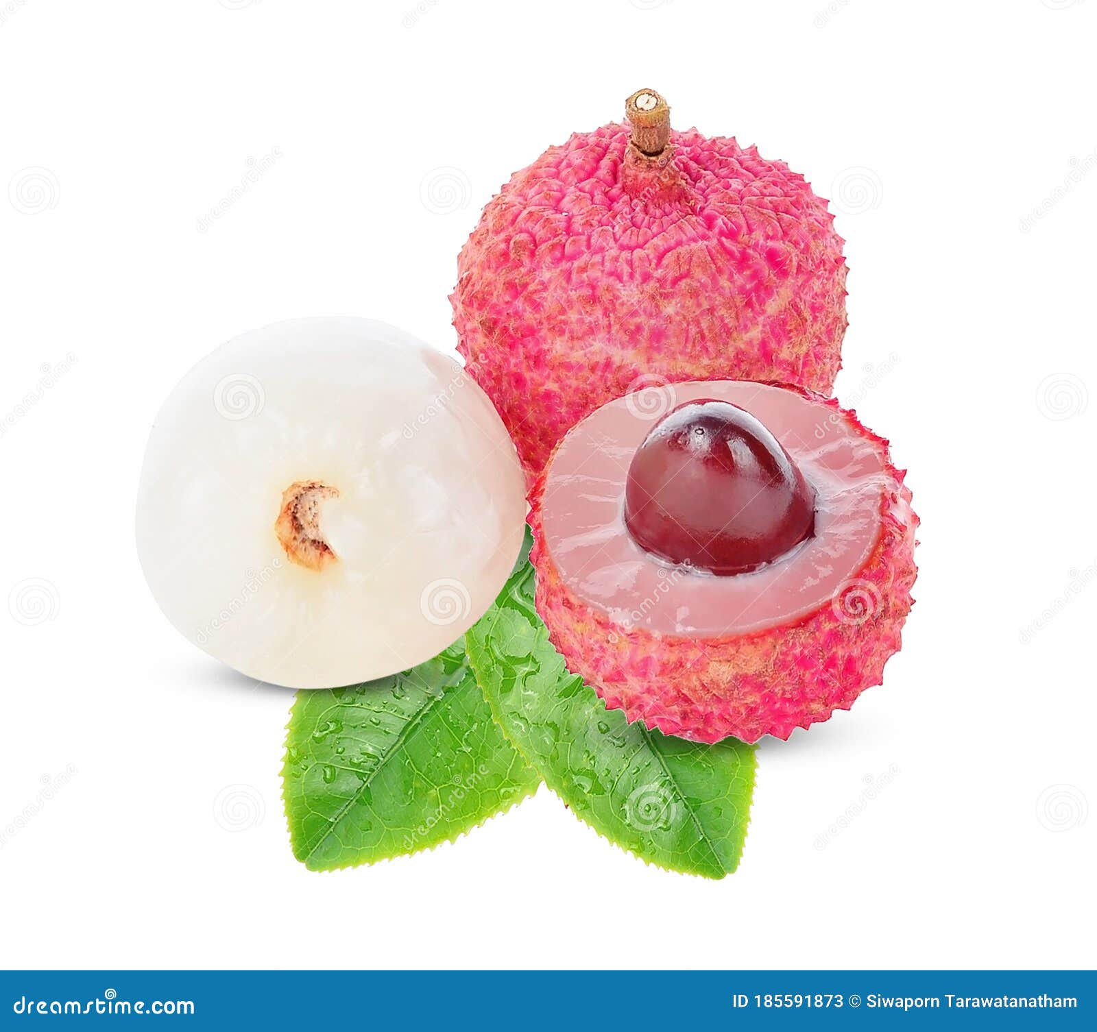 Lychees Fruit on White Background Stock Image - Image of lychee ...