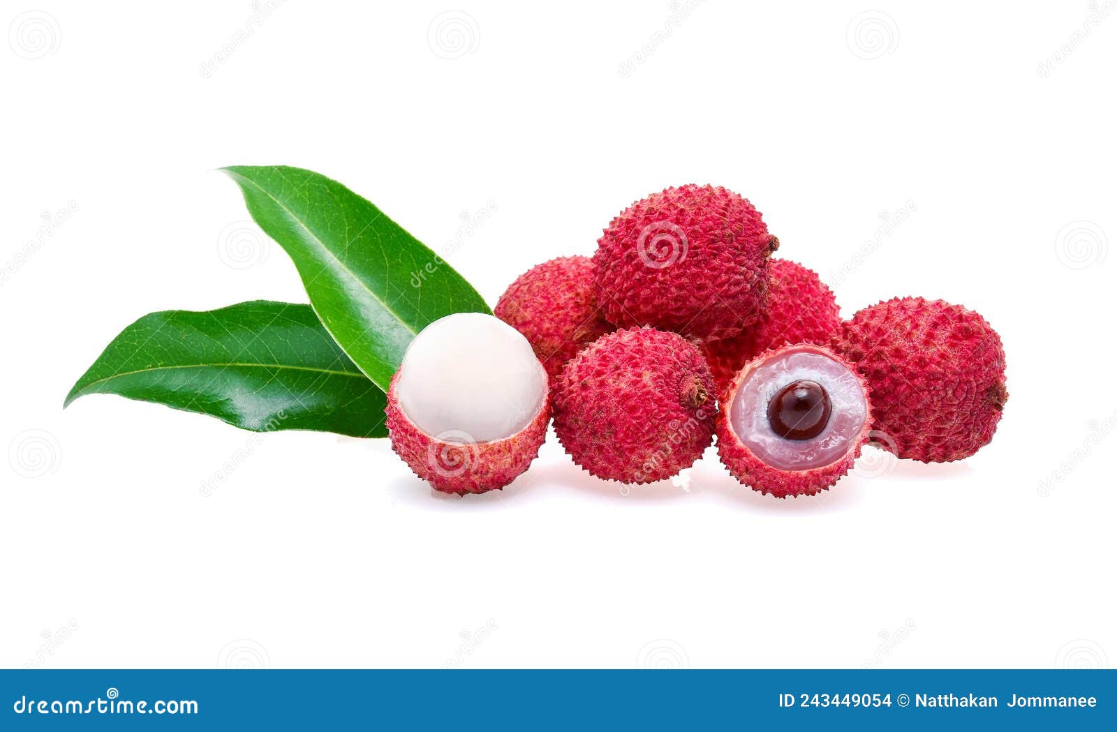 Lychees Isolated on the White Background Stock Photo - Image of lychee ...