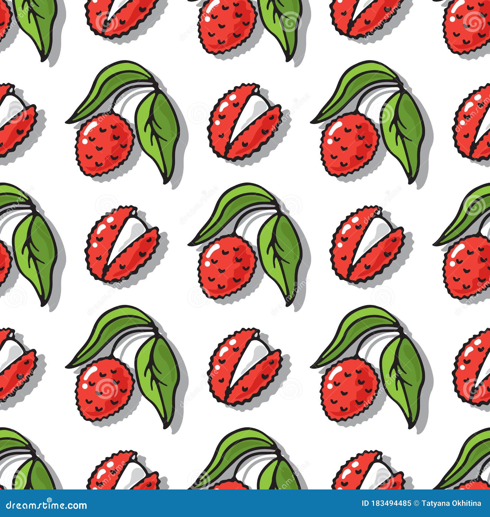 Lychees-16 stock vector. Illustration of isolated, delicious - 183494485