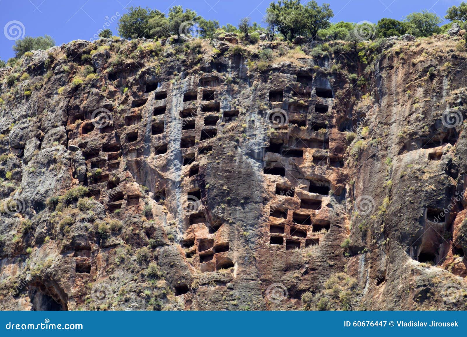 Lycian Tomb, Pinara, Turkey Stock Image - Image of building, theater ...