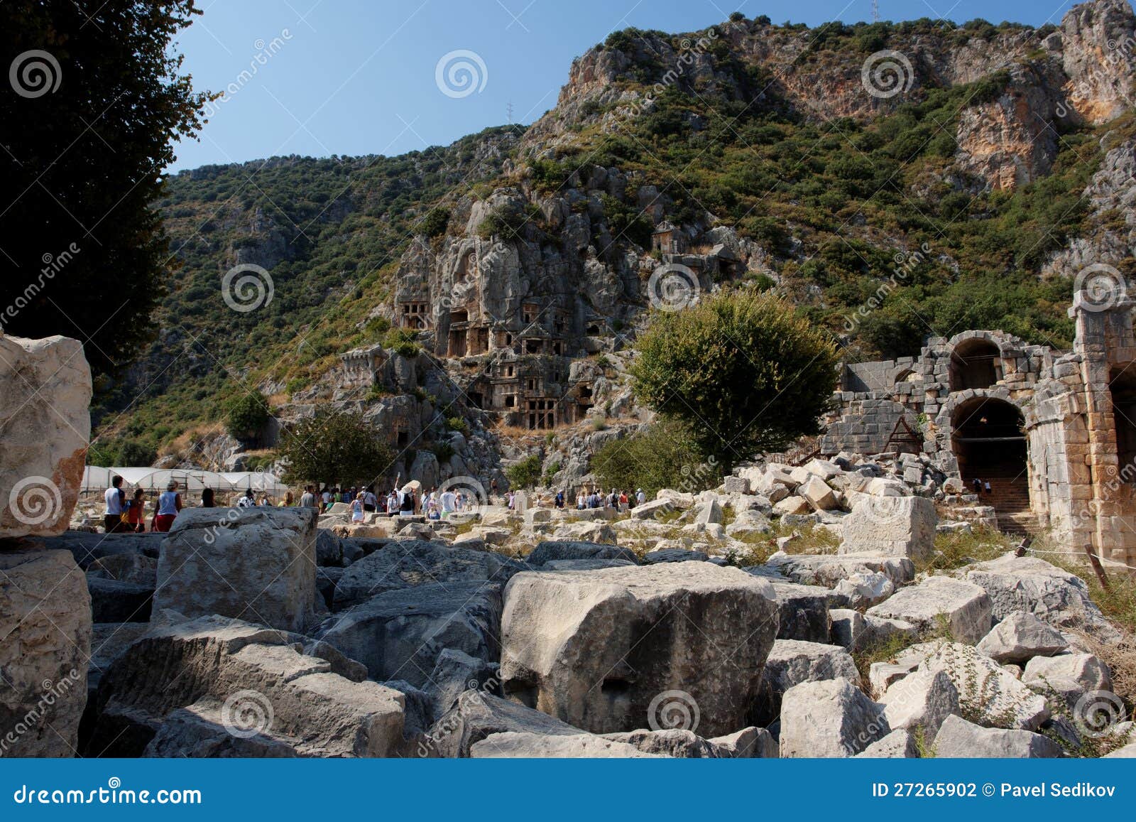 Lycian tombs stock photo. Image of mountains, city, apostle - 27265902