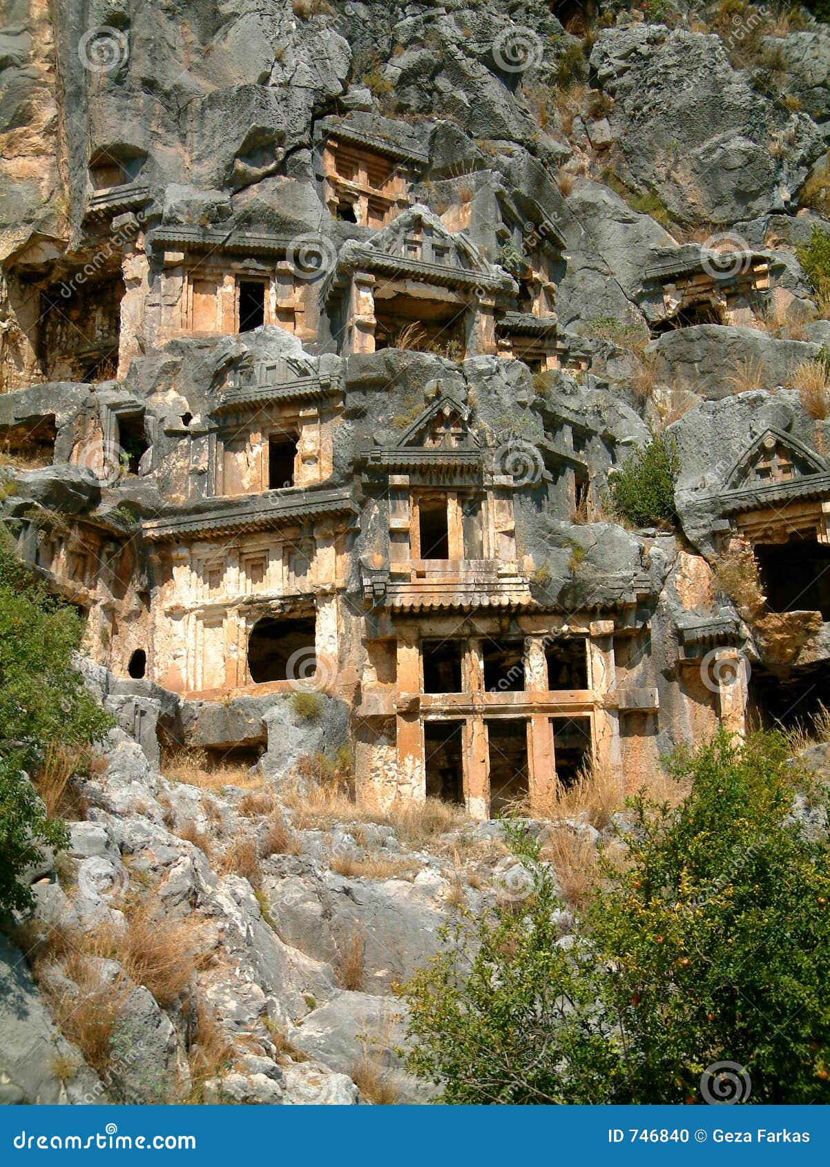 Lycian tombs stock photo. Image of myra, rock, tomb, city - 746840
