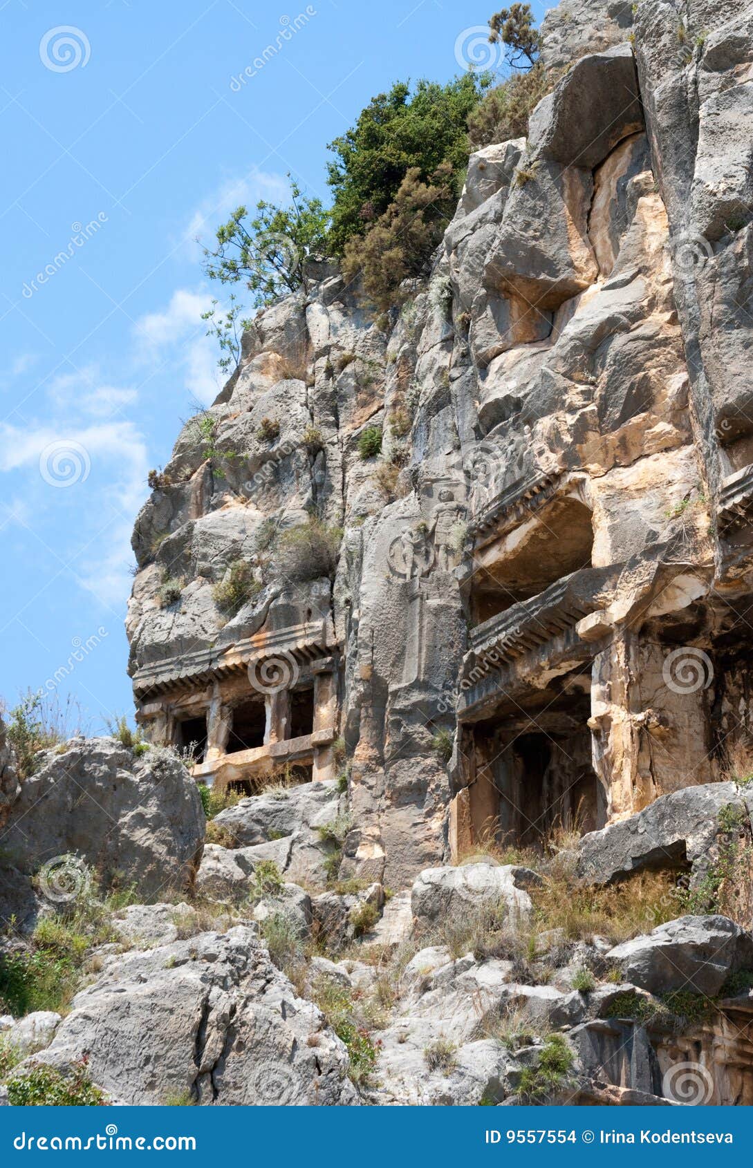 Lycian tombs stock photo. Image of cliff, perge, granite - 9557554