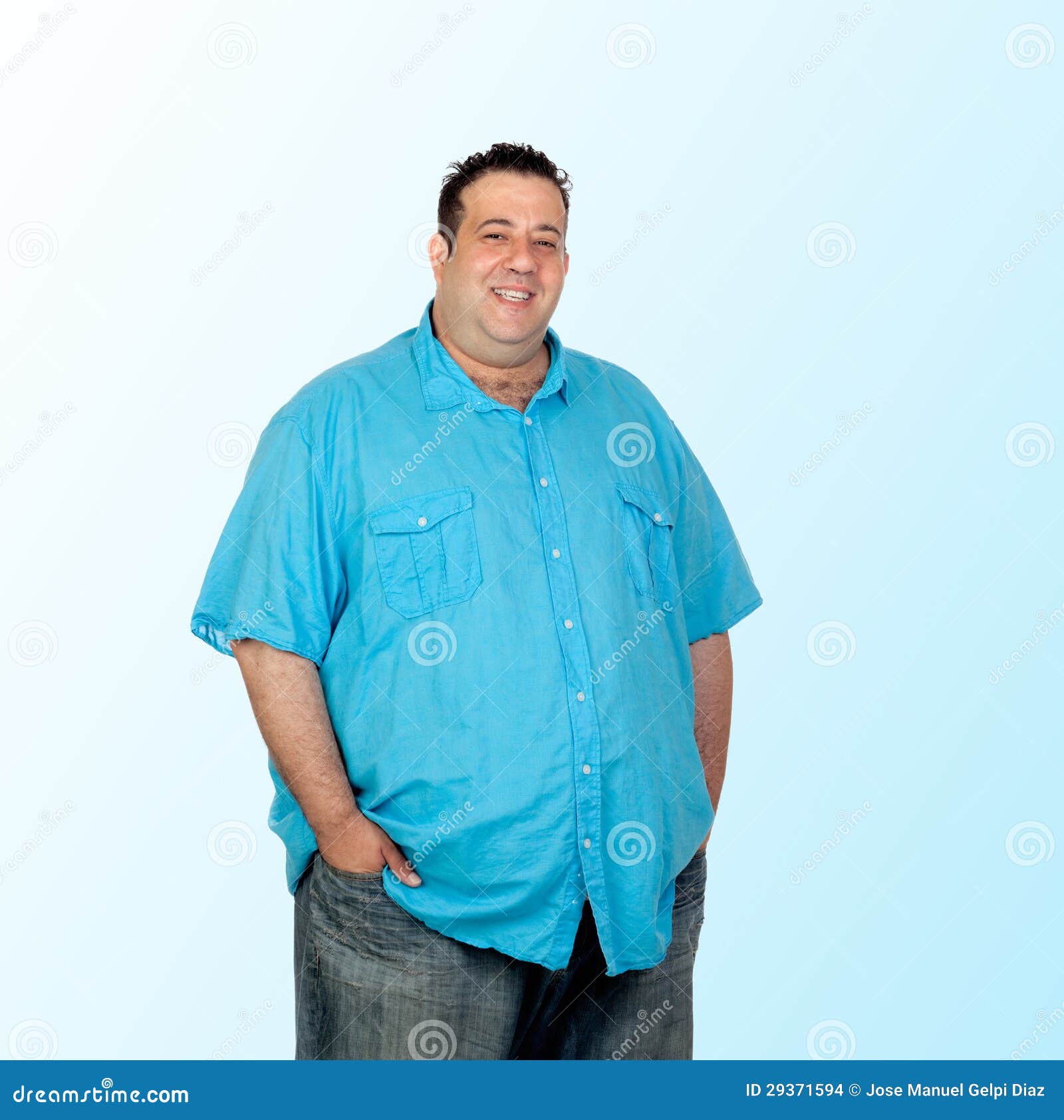 Lycklig fet man arkivfoto. Bild av överviktig, fetknopp - 29371594