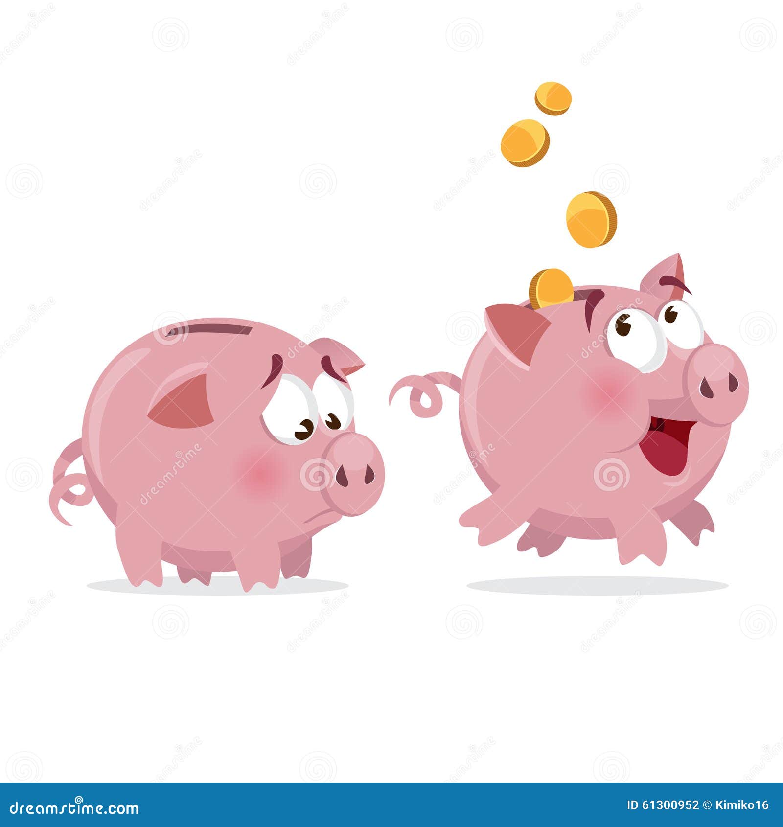 Lycklig Och Ledsen Spargris Vektor Illustrationer - Illustration av ...