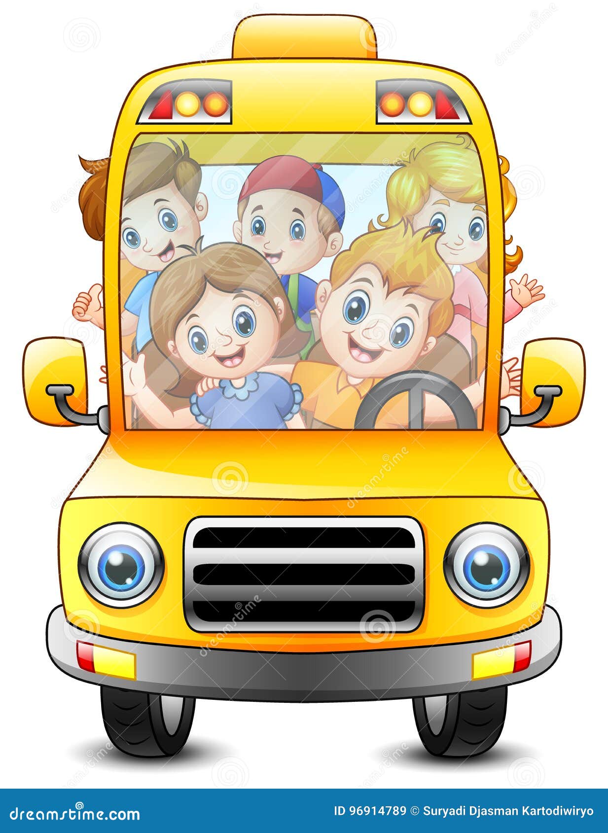 Lyckliga Ungar Som Rider Med En Buss Vektor Illustrationer ... Lyckliga Ungar Som Rider Med En Buss Vektor Illustrationer ...