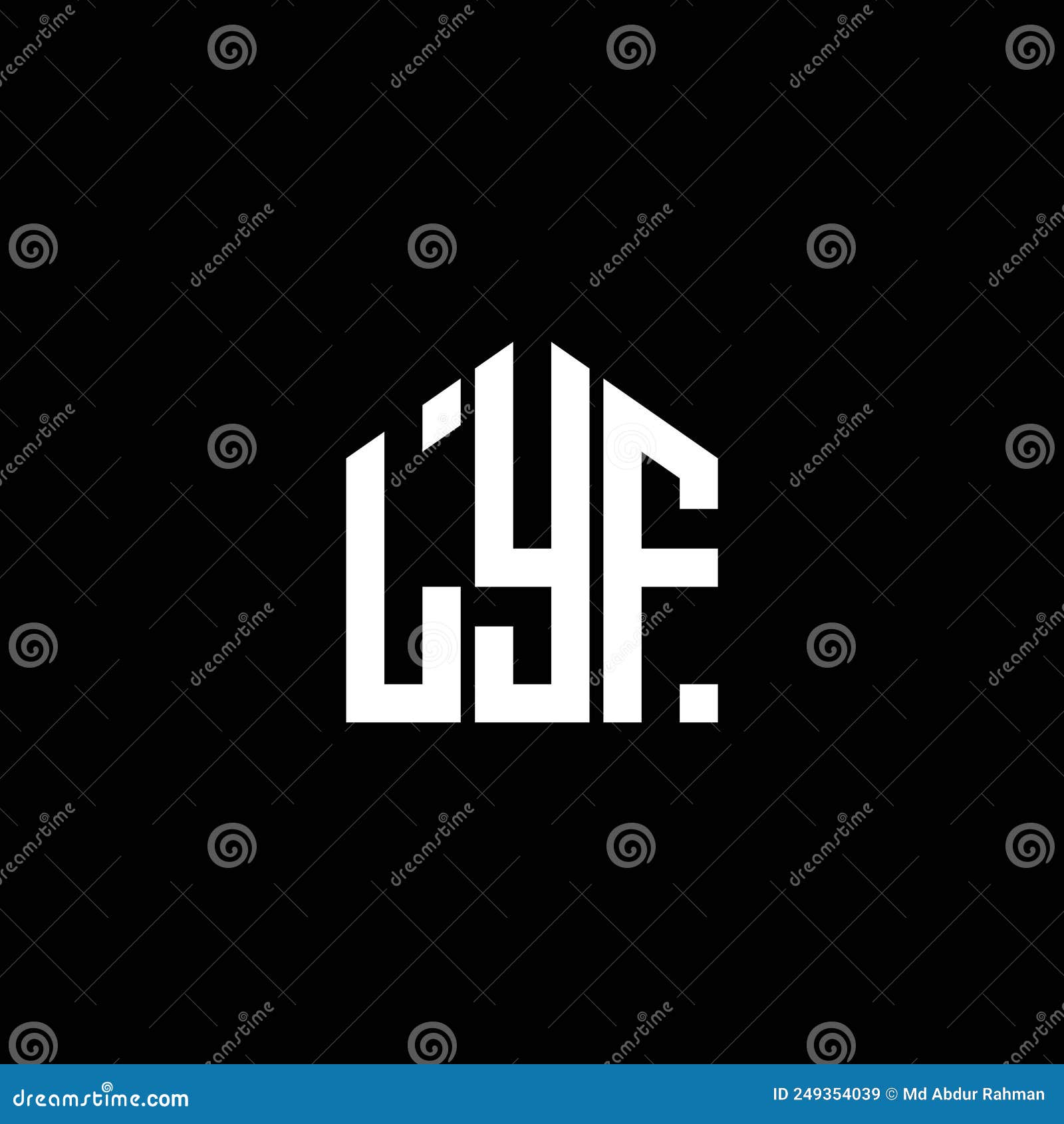 LYF Letter Logo Design on BLACK Background. LYF Creative Initials ...