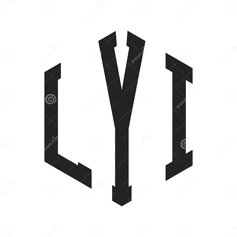 LYI Logo Design. Initial Letter LYI Monogram Logo Using Hexagon Shape Stock Illustration ...