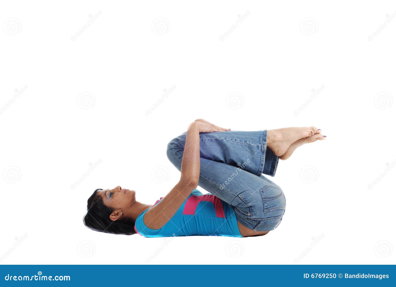 Lying on the back stock photo. Image of female, isolated - 6769250