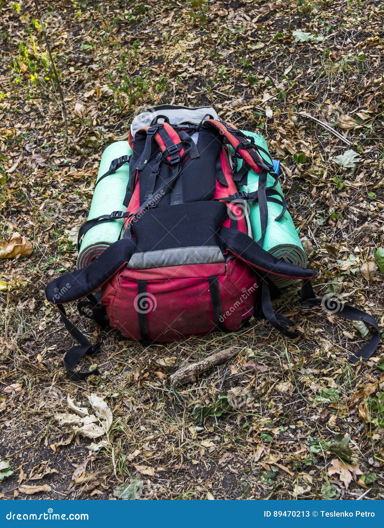 Lying backpack stock image. Image of hike, hiking, lifestyle - 89470213