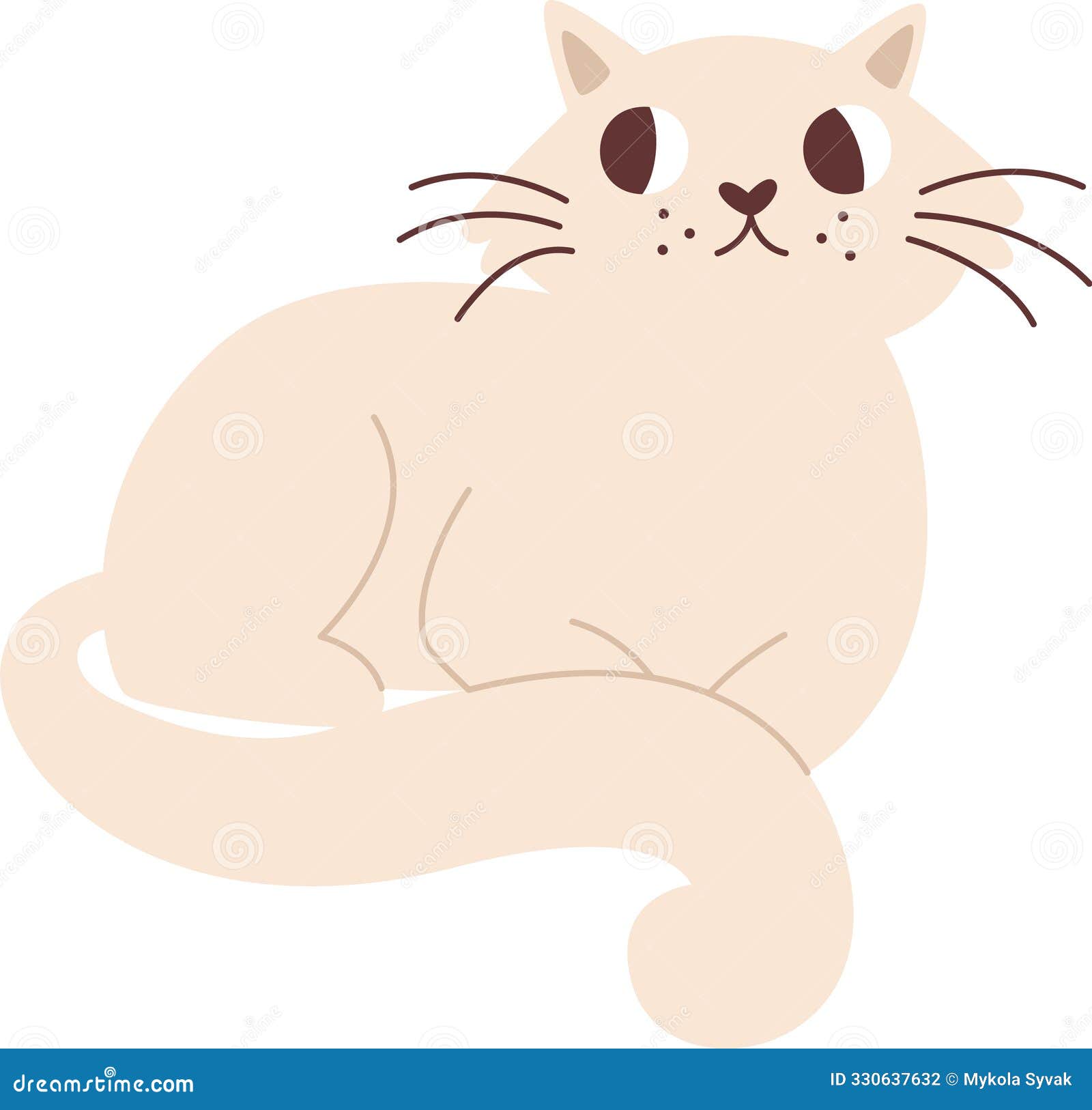 Lying Cat Cartoon stock illustration. Illustration of cute - 330637632