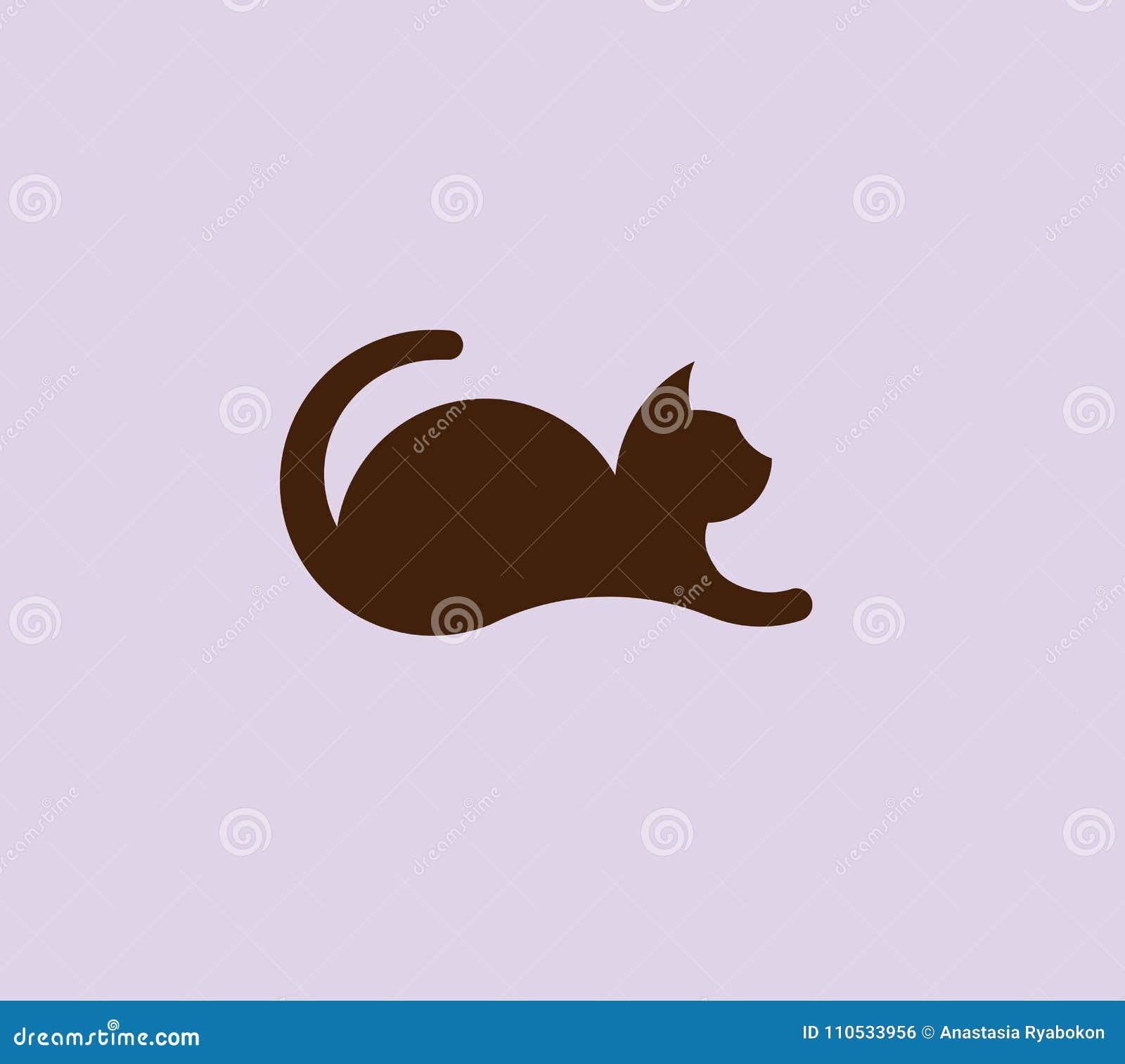 Lying Cat Logo Design Vector Stock Vector - Illustration of lying ...