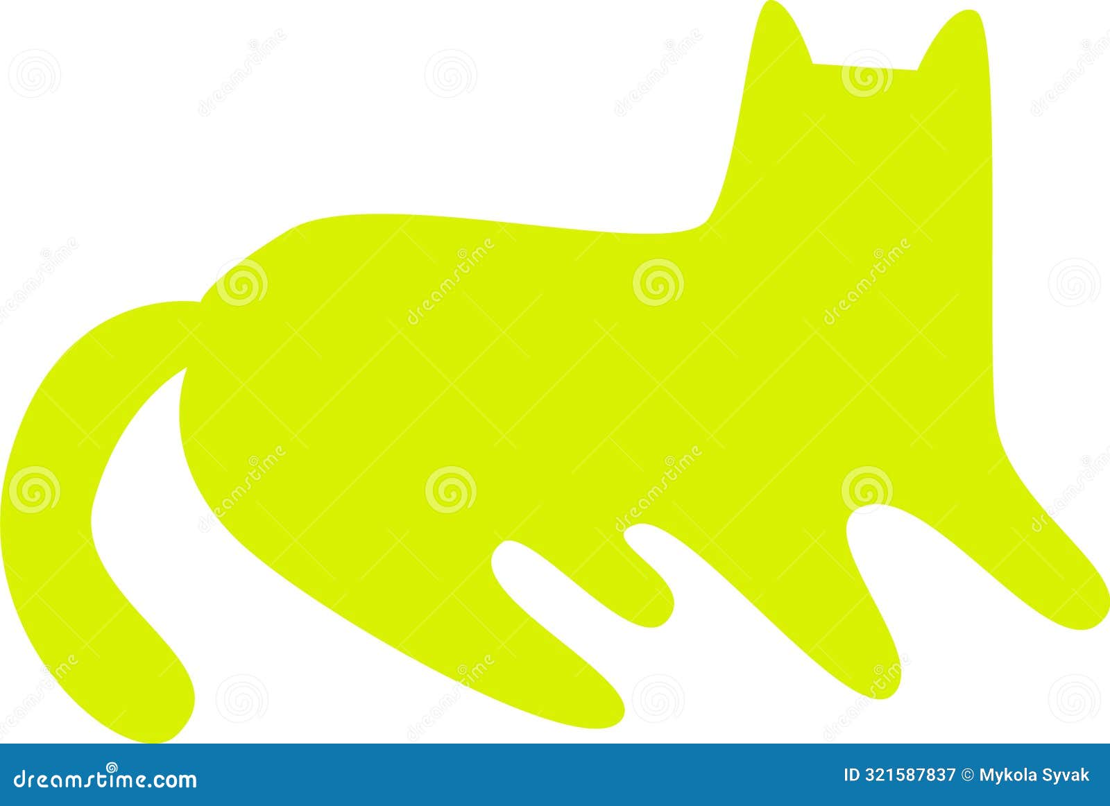 Lying Cat Silhouette stock vector. Illustration of graphic - 321587837