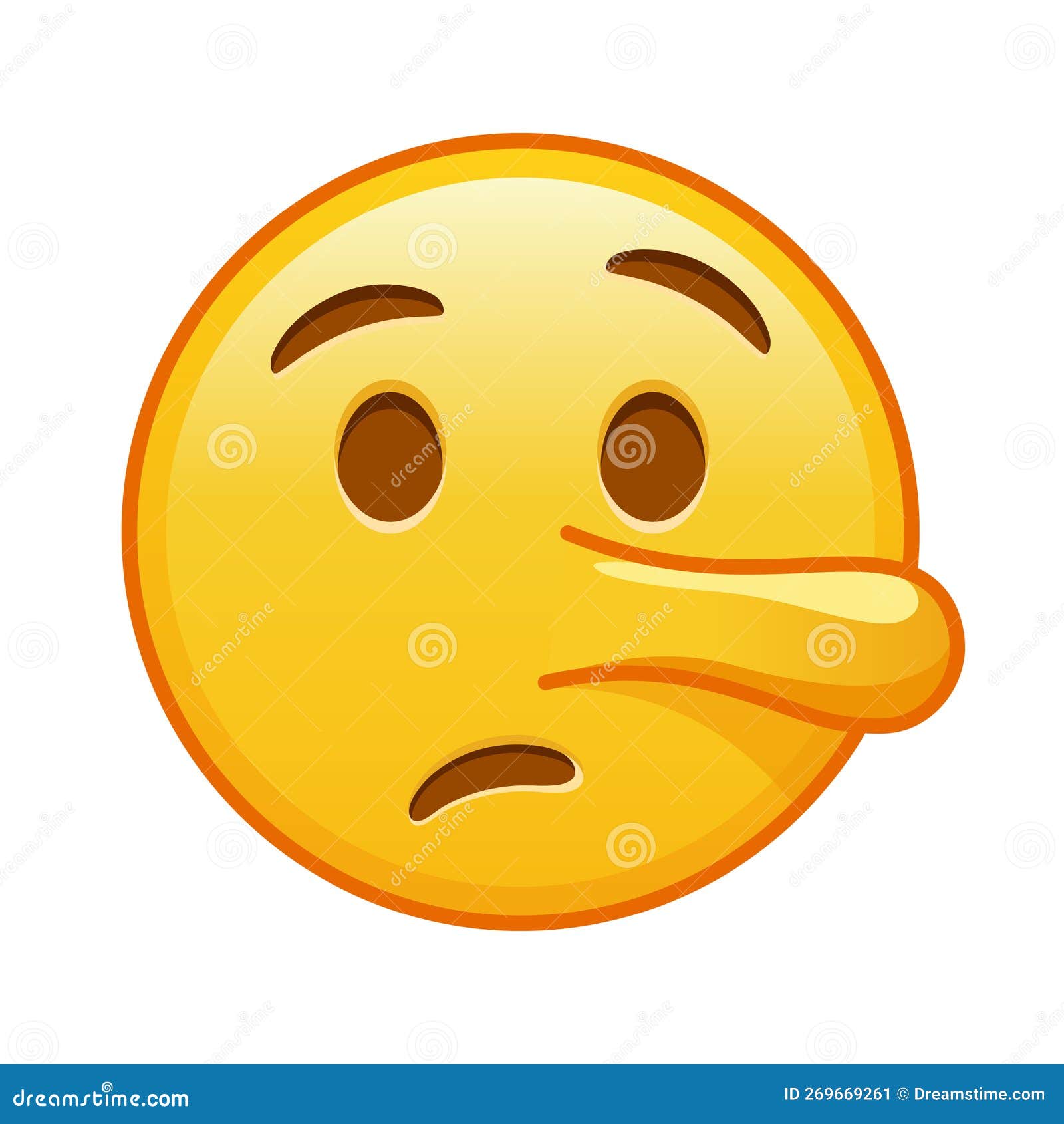 Lying Face Large Size of Yellow Emoji Smile Stock Vector - Illustration ...