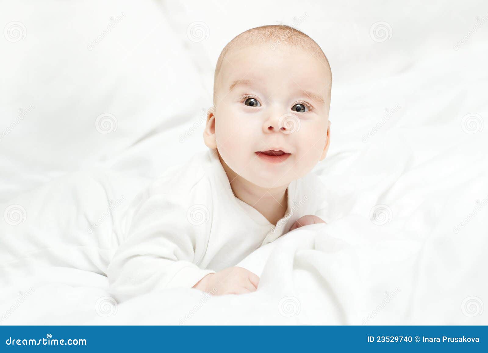 Lying Happy Baby, Three Month Stock Photo - Image of little, childhood ...