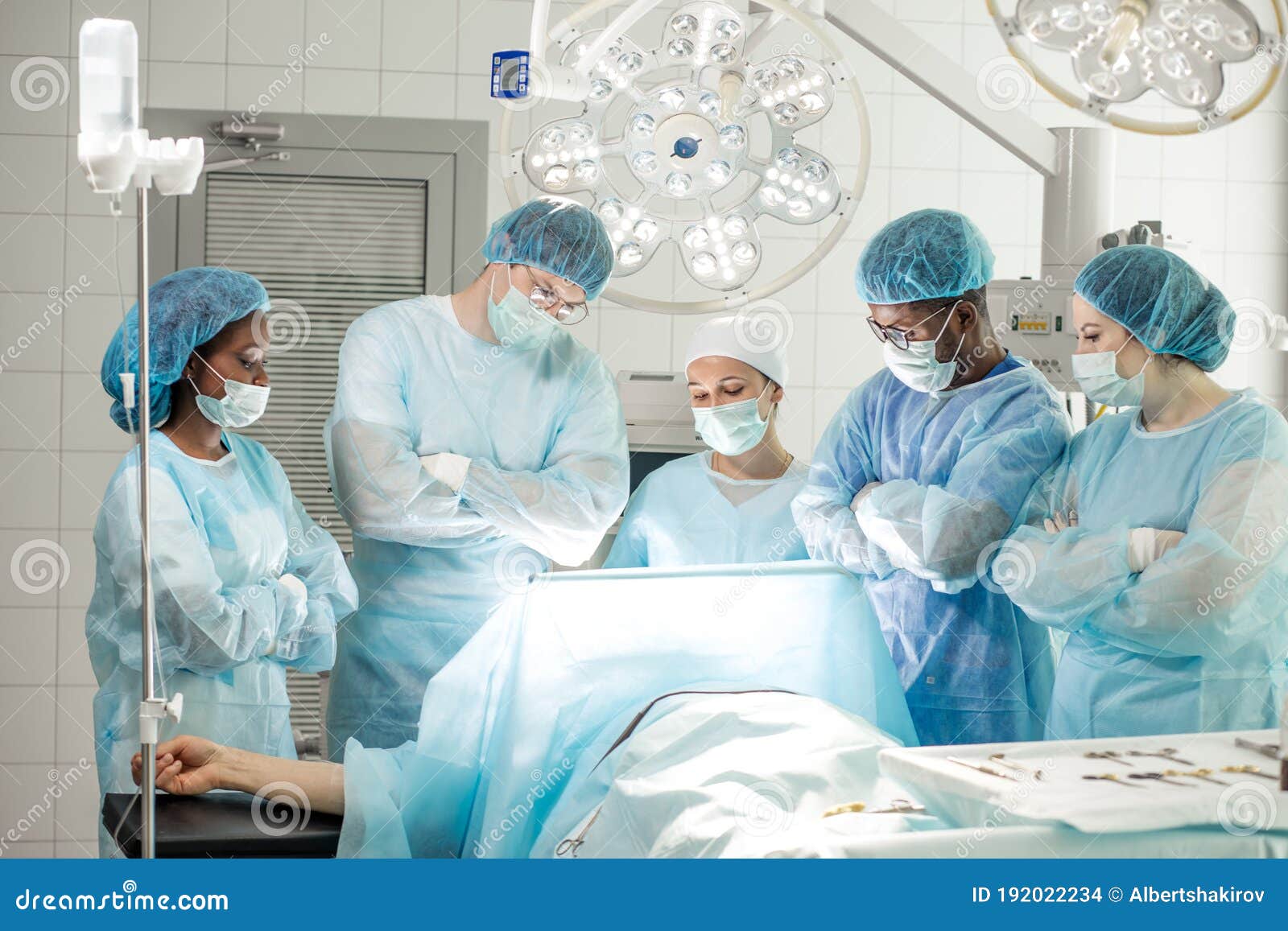 Lying Patient Gesturing while Sleeping Under Under Anesthesia Stock ...