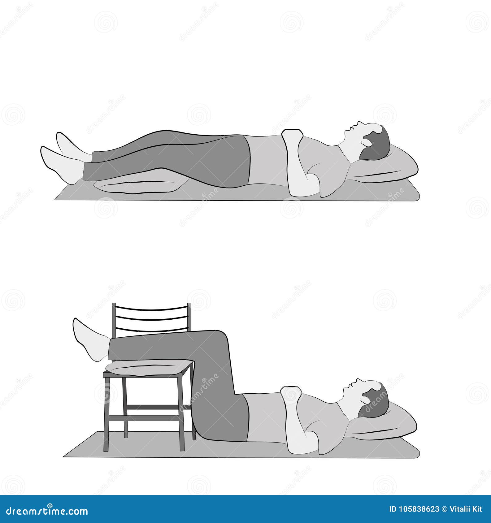 Lying Postures for Relaxing Legs. Exercises Stock Vector - Illustration ...