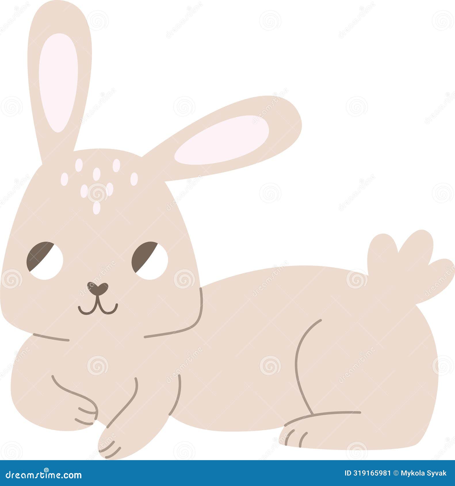Lying Rabbit Hand Drawn stock vector. Illustration of cartoon - 319165981